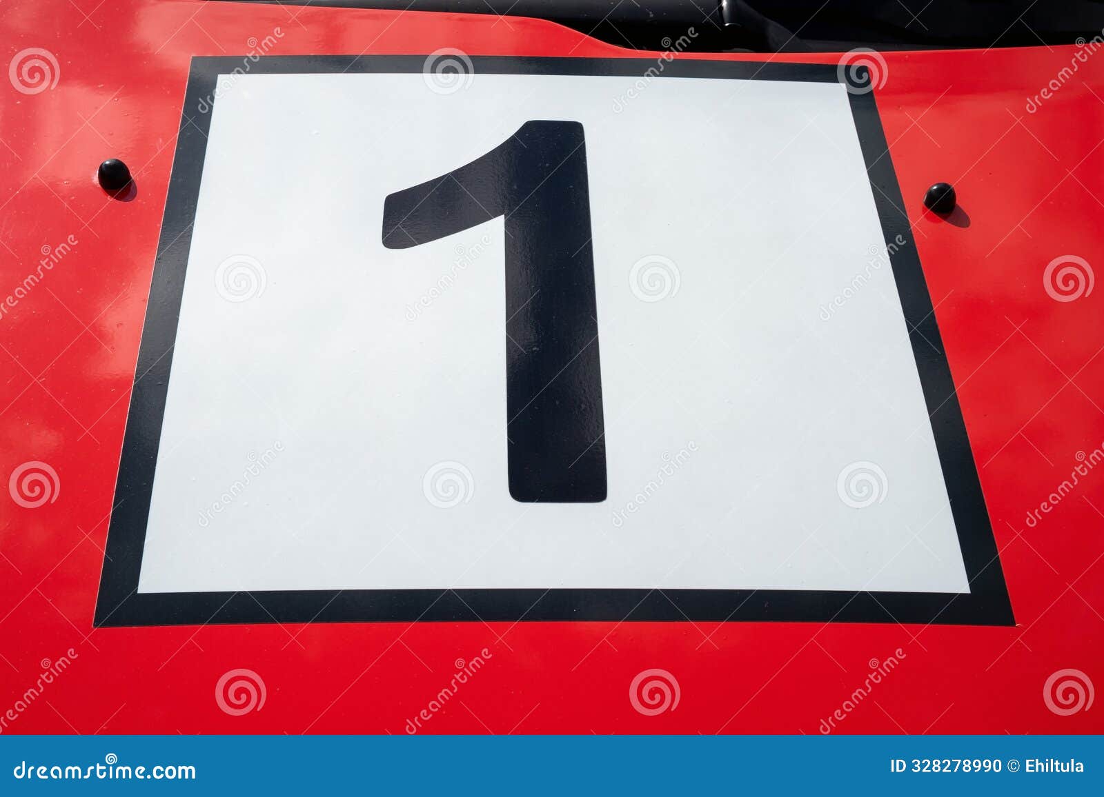 Number 1 Sticker on Car Hood Stock Photo - Image of identity, design ...