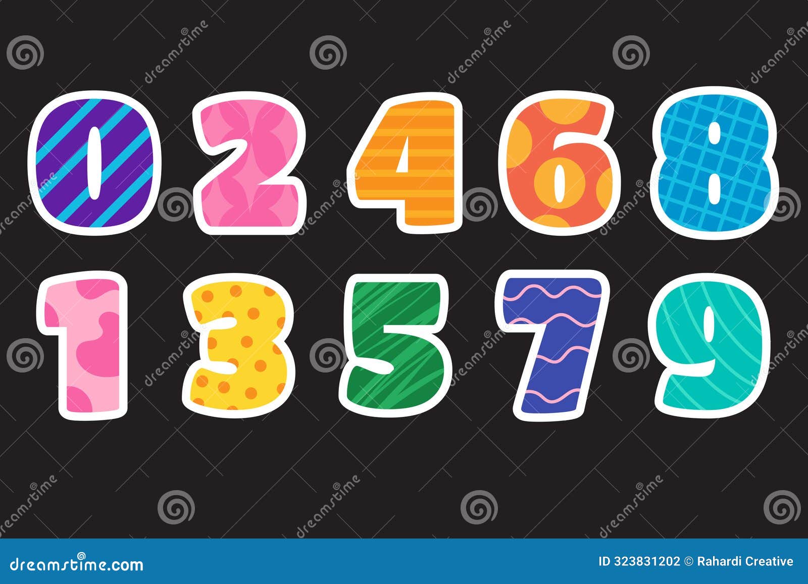 Number Sticker Illustration Stock Vector - Illustration of number ...
