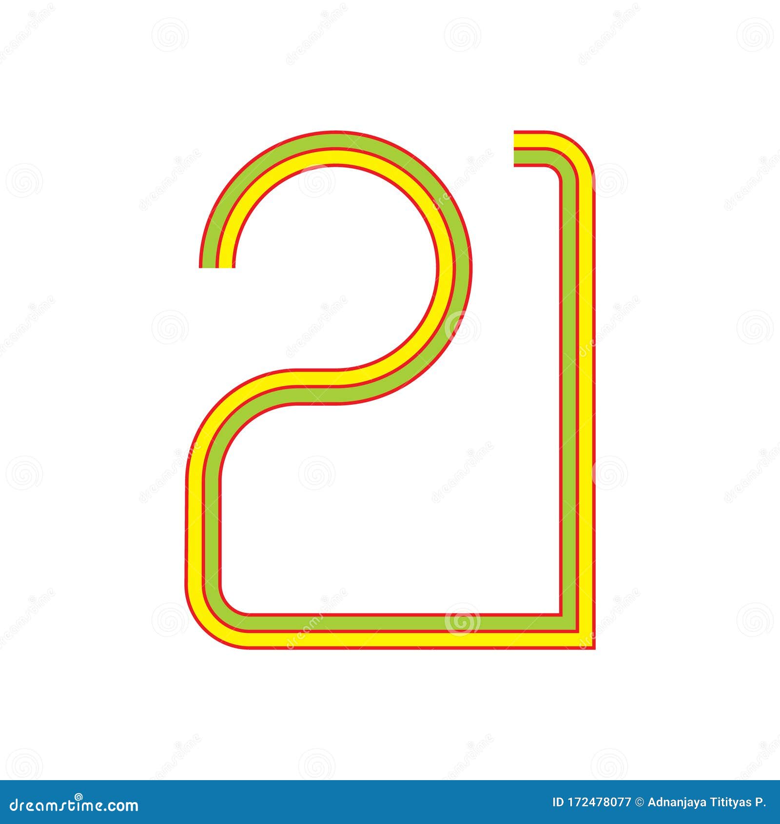 Number 21 Stripes Line Design Symbol Vector Stock Vector - Illustration ...