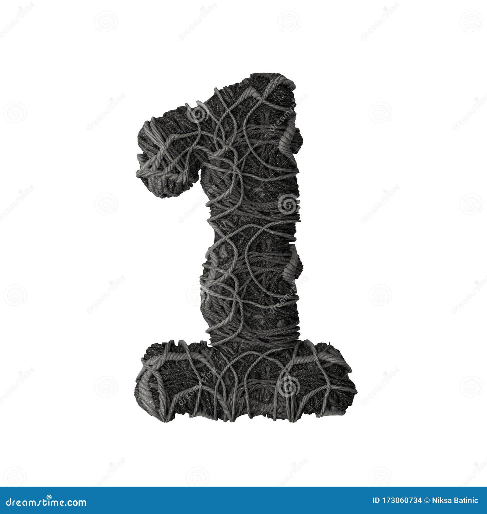 Number 1 Stylized in the Form of a Rope Pile Stock Illustration ...
