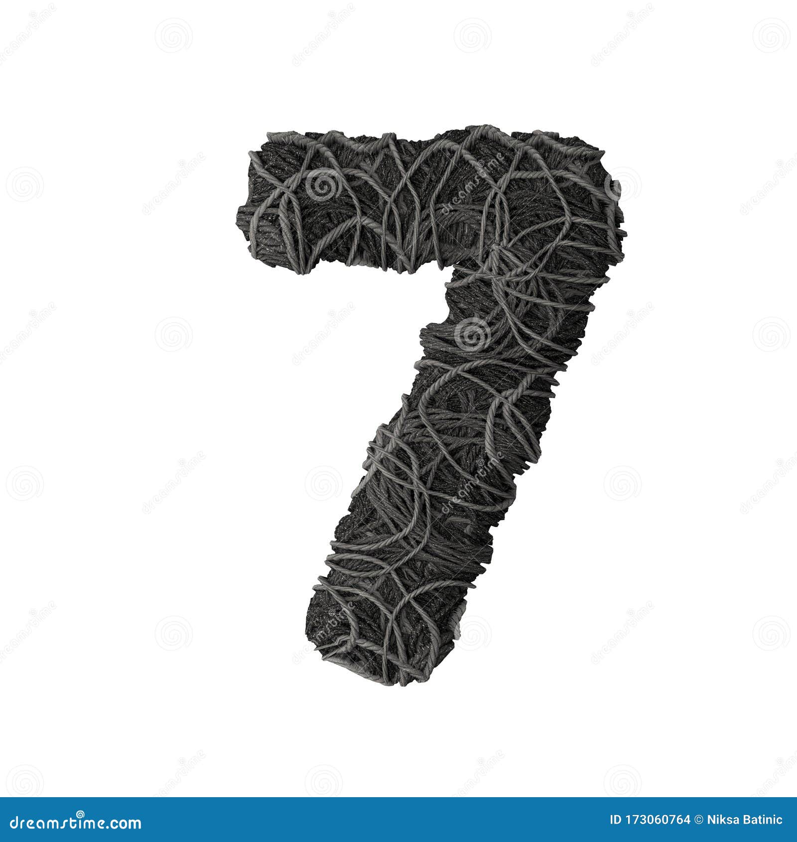 Number 7 Stylized in the Form of a Rope Pile Stock Illustration ...