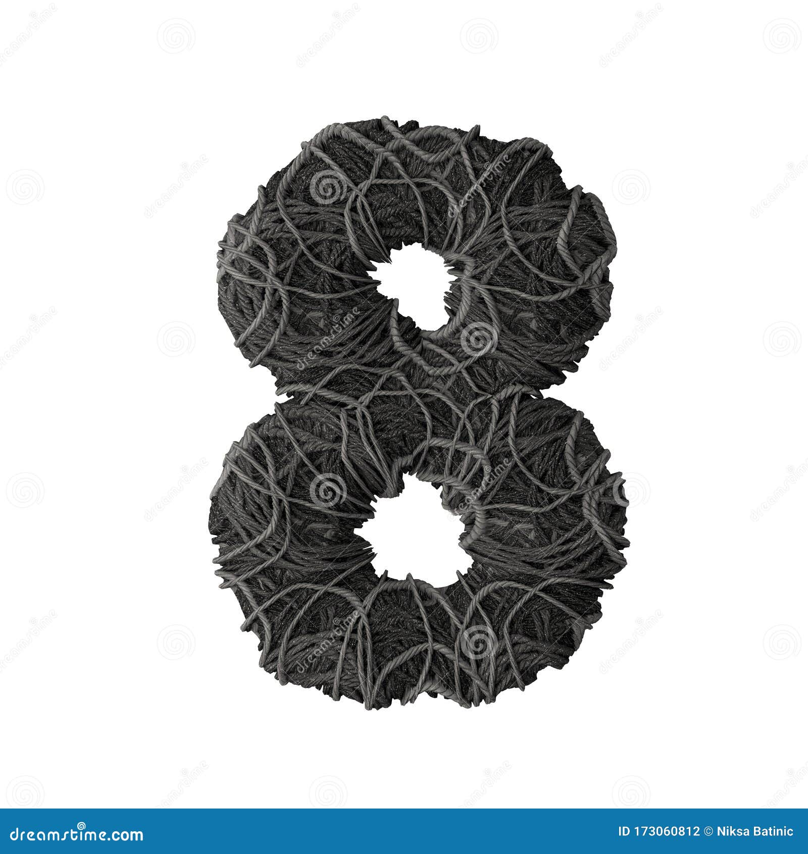 Number 8 Stylized in the Form of a Rope Pile Stock Illustration ...