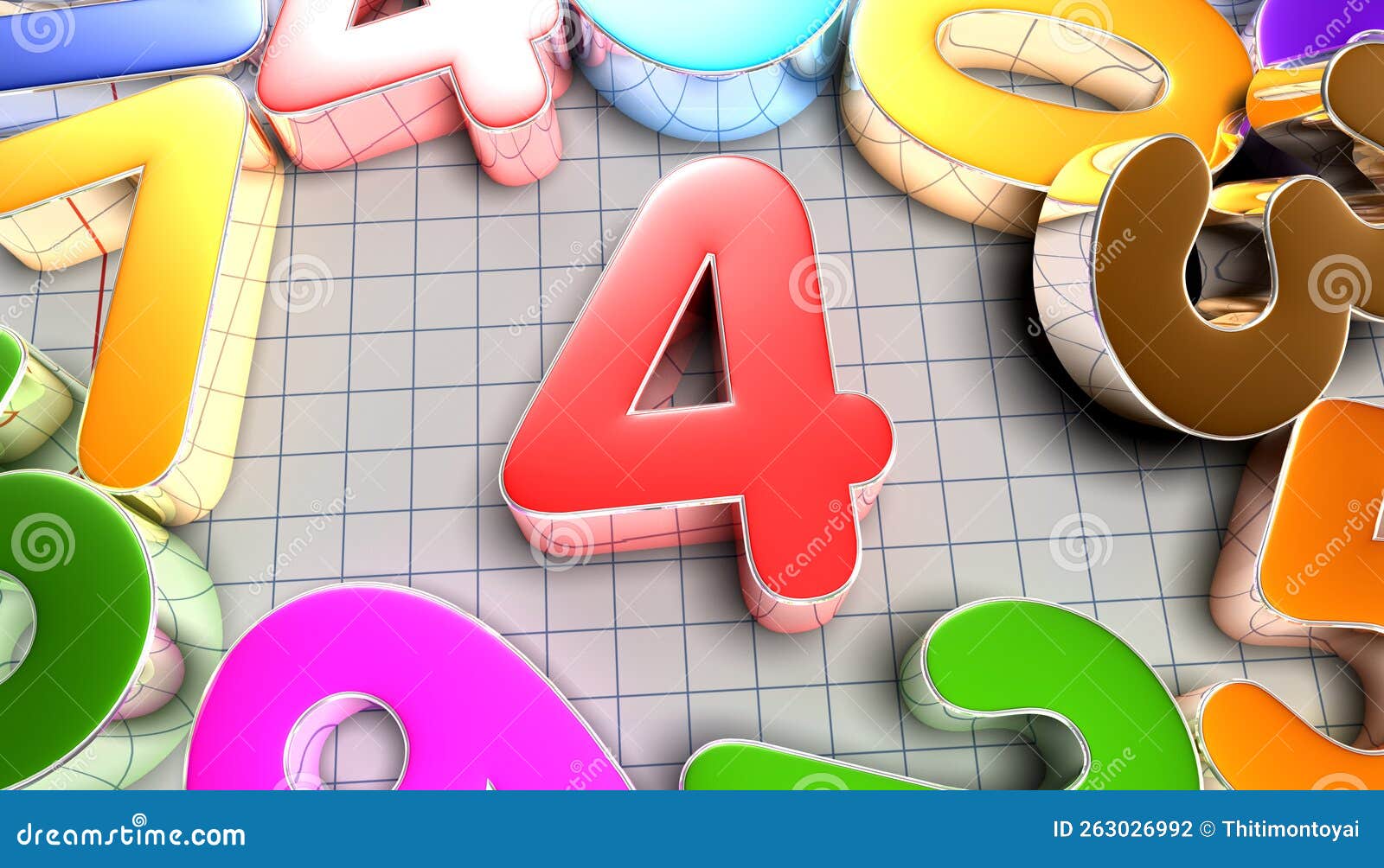 Number 4 3d. stock illustration. Illustration of creative - 263026992