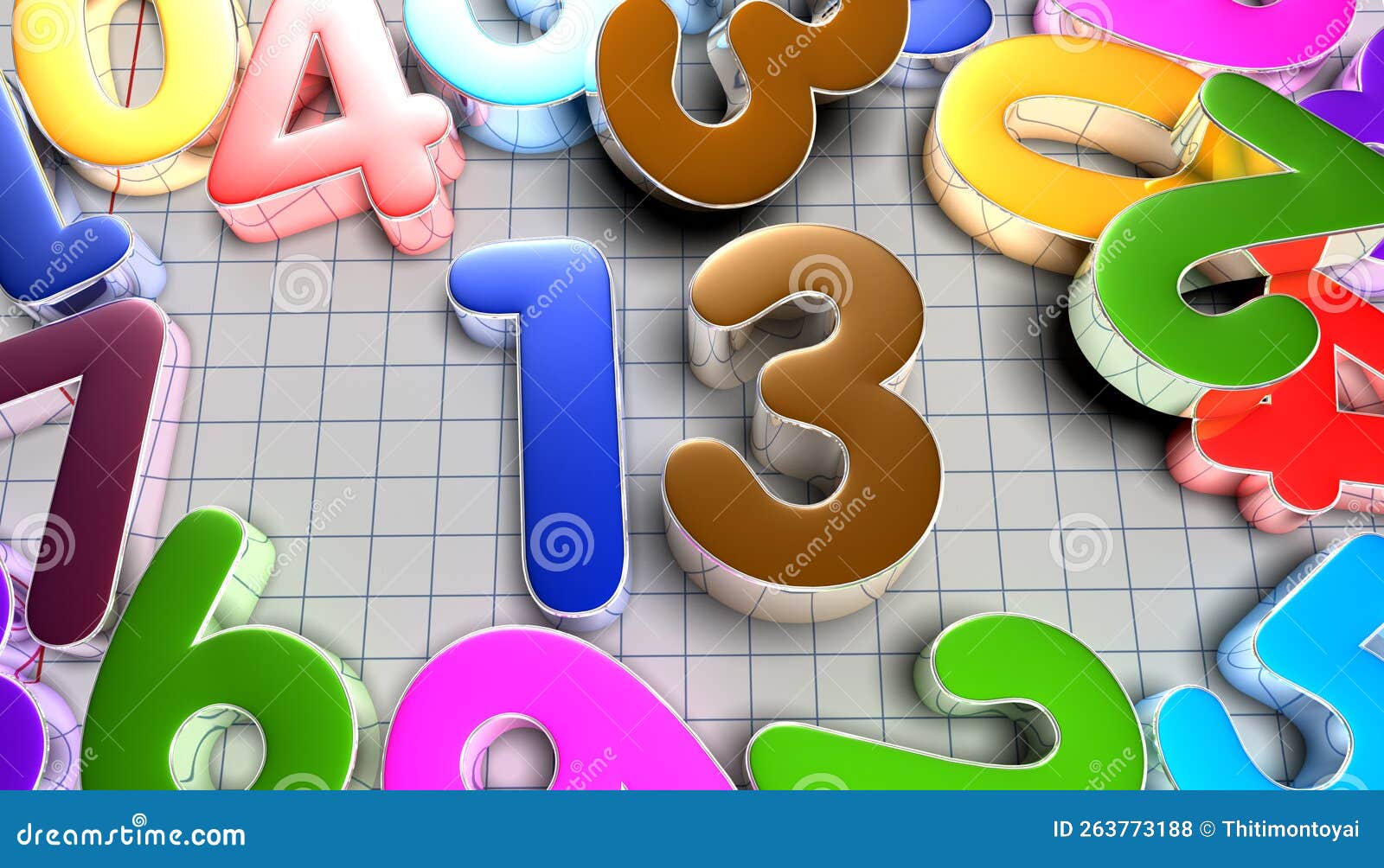 Number 13 3D. stock illustration. Illustration of lesson - 263773188