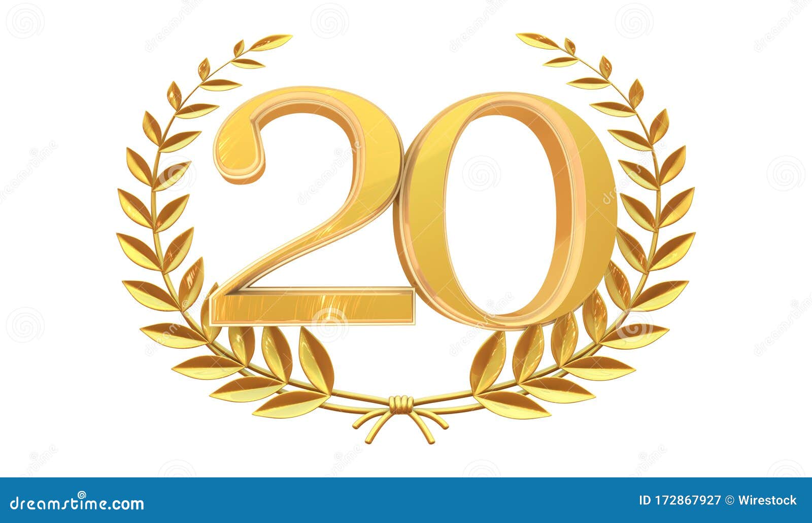 Number 20 Surrounded by Spikes of Gold Stock Illustration ...