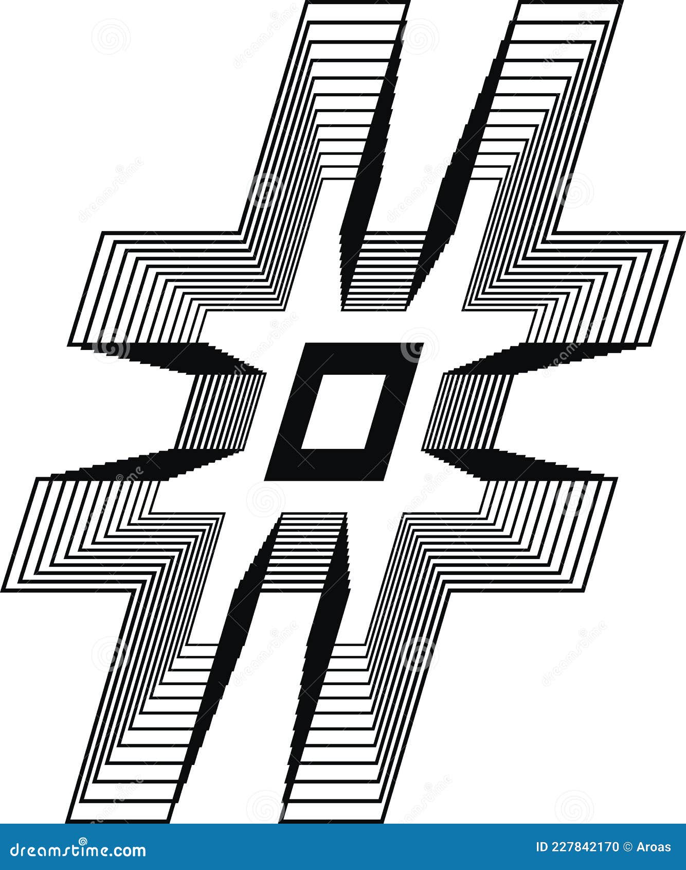 Number Symbol Line Logo Icon Design Stock Vector - Illustration of ...