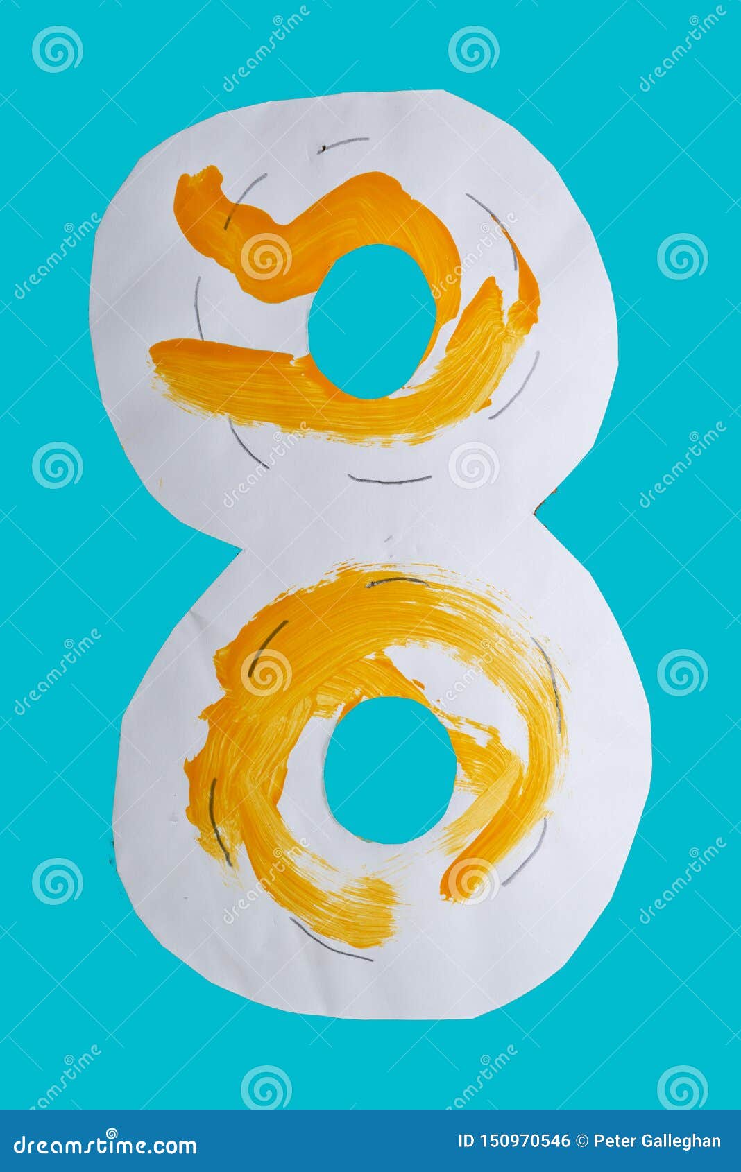 The Number 8 Symbol with Yellow Paint Marks Stock Photo - Image of ...