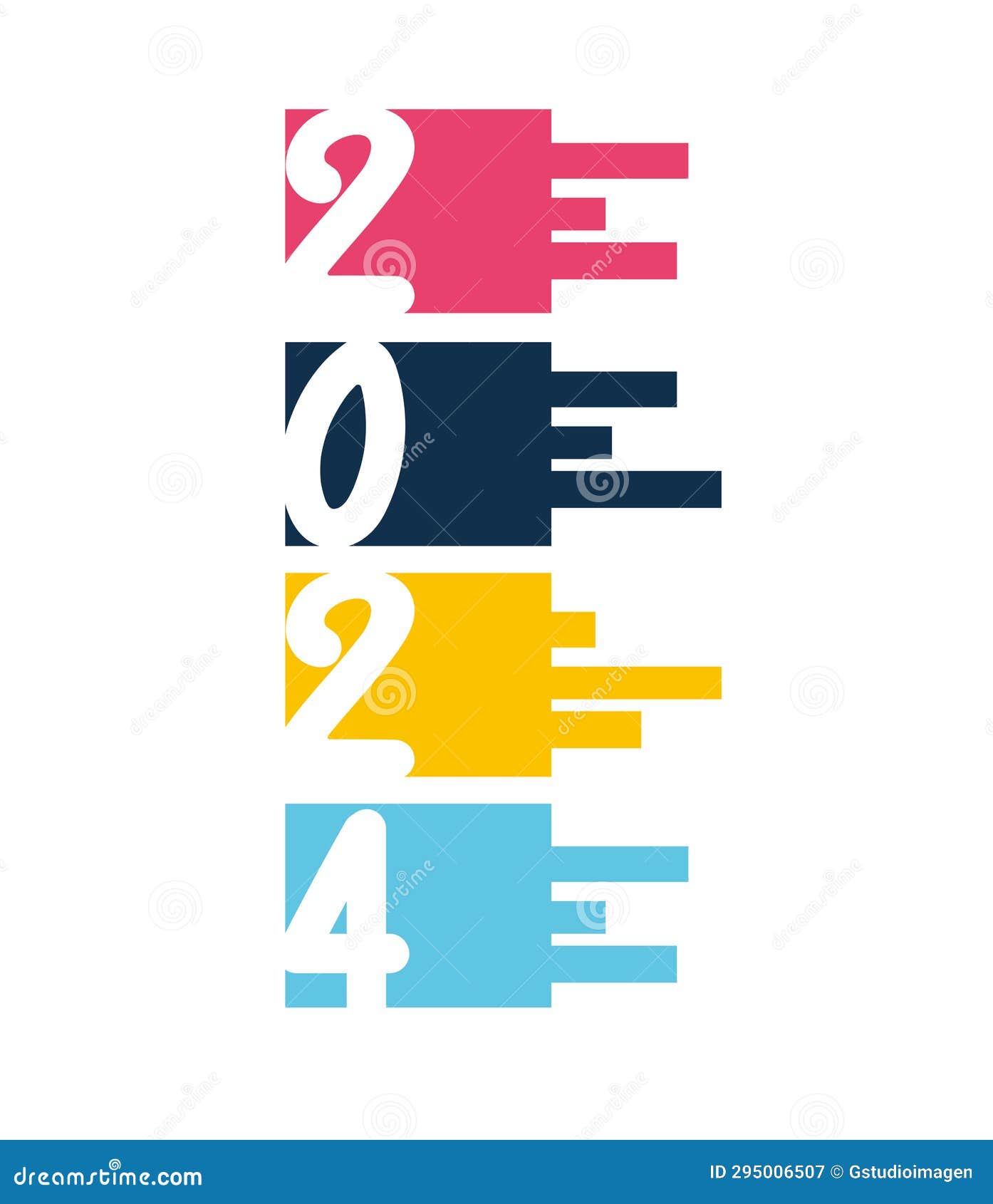 2024 Number Template Design Stock Vector - Illustration of 2024 ...
