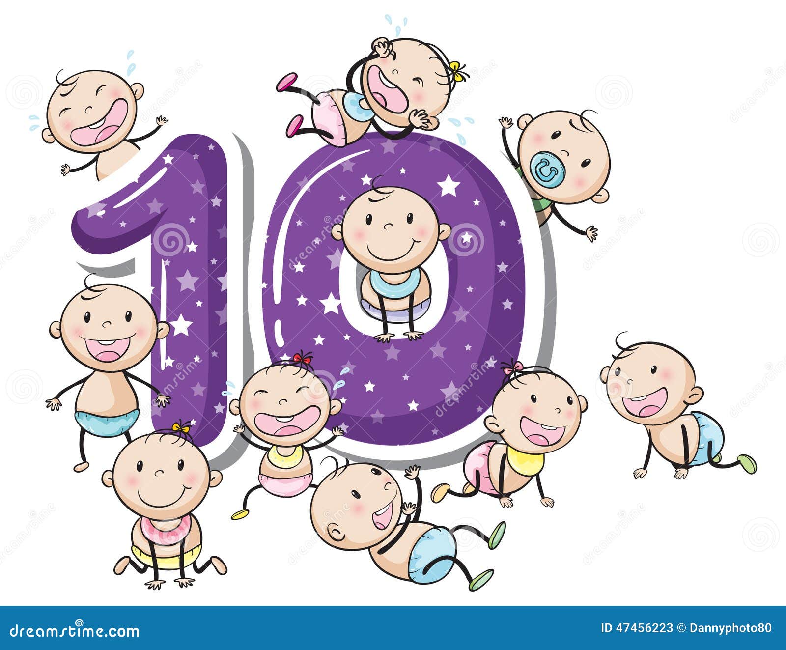 Number ten stock vector. Illustration of countable, happy - 47456223