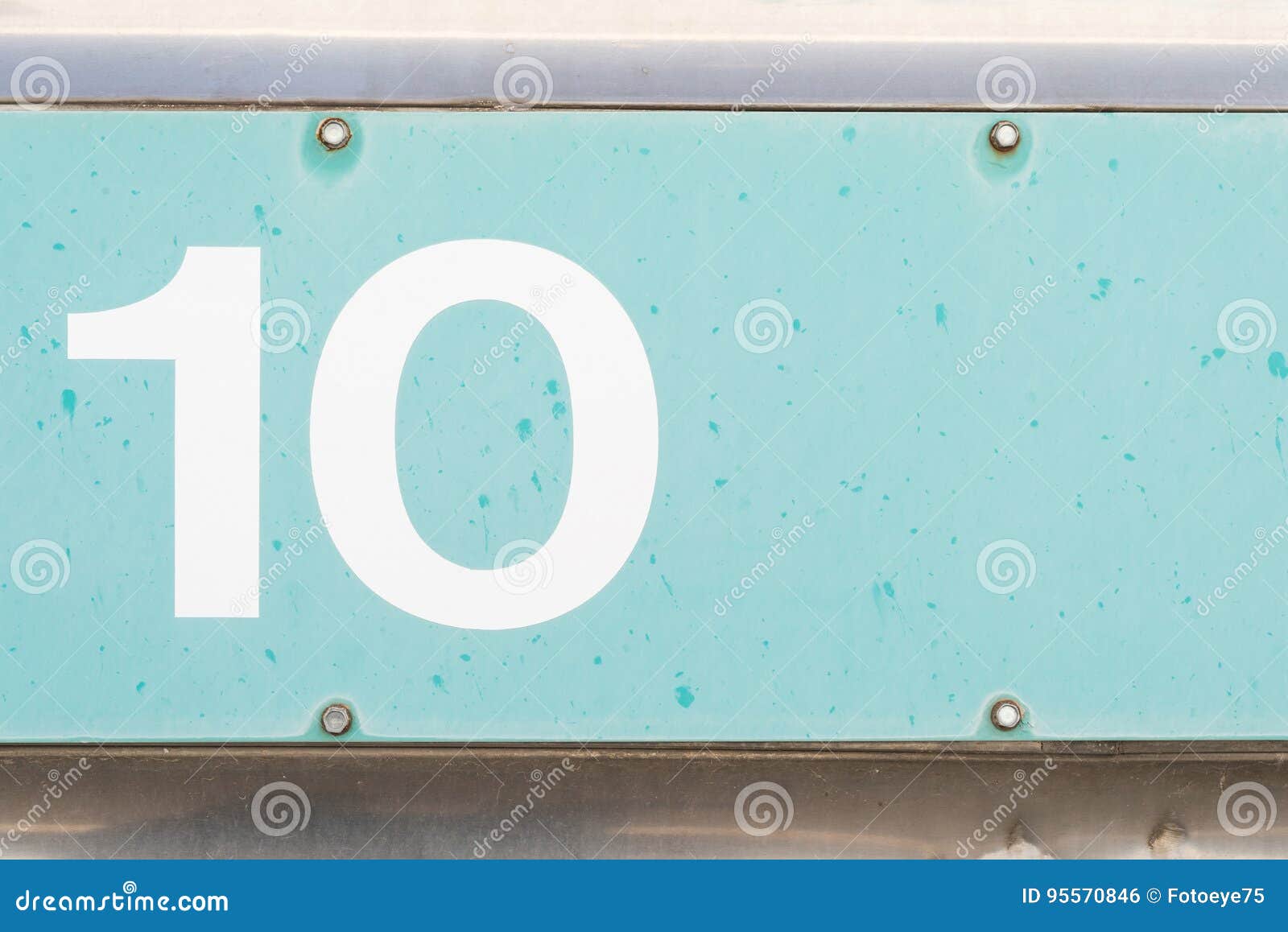 Number 10 Ten Blue Old Metal Background Texture Stock Photo - Image of ...