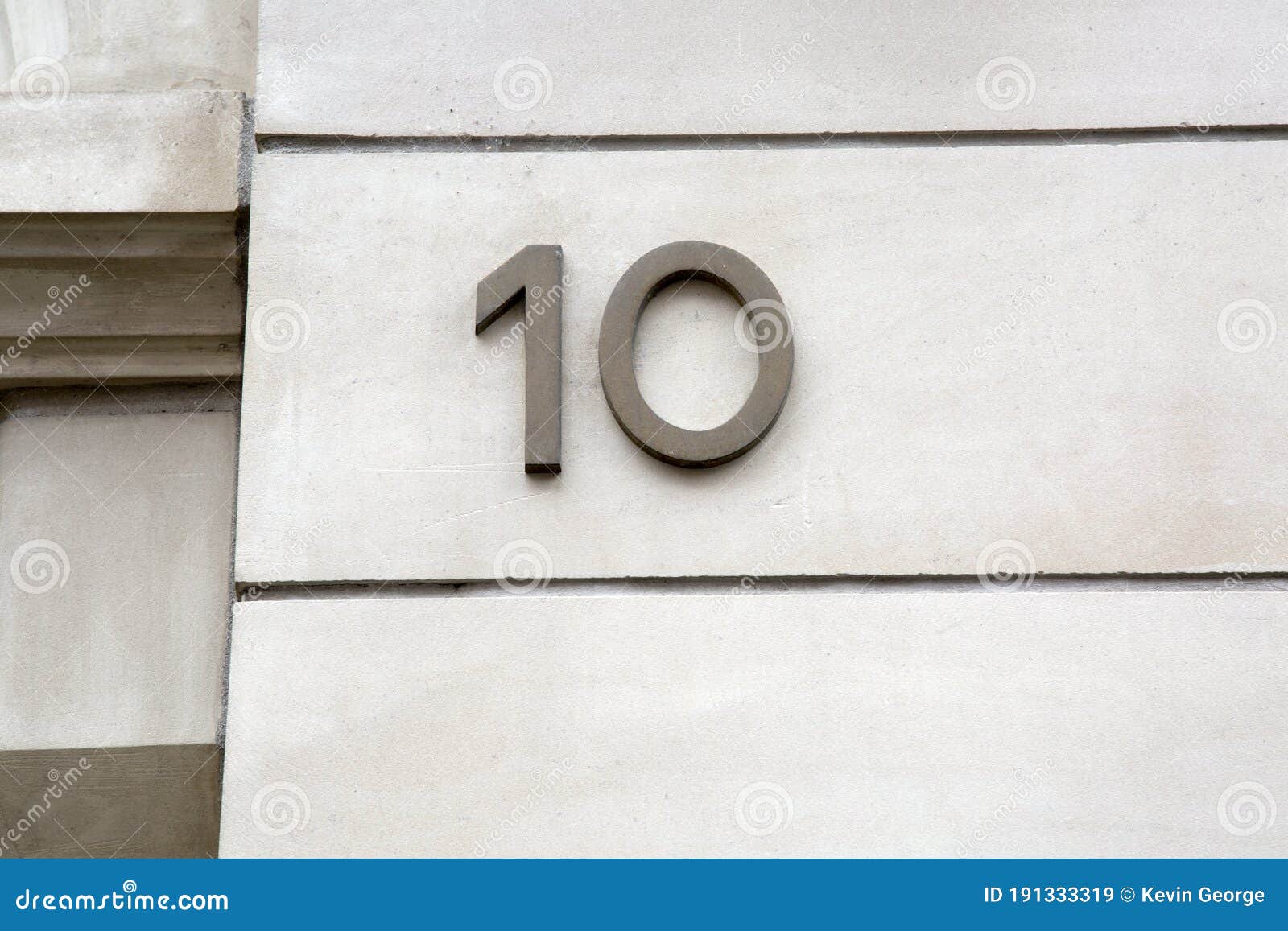 Number Ten on Building stock image. Image of decade - 191333319