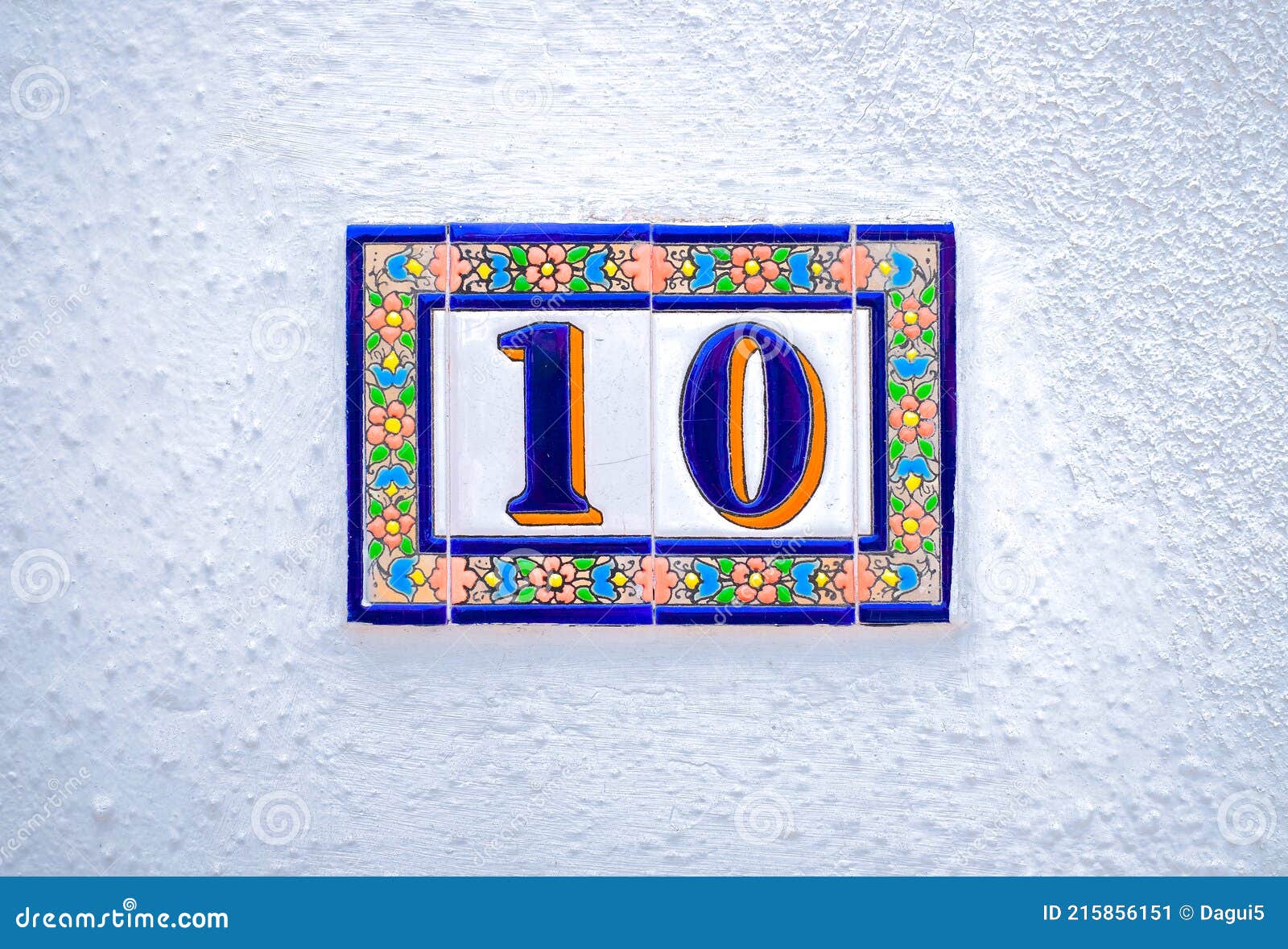 Number 10, Ten, Colorful Tile on a White Background. Stock Image ...