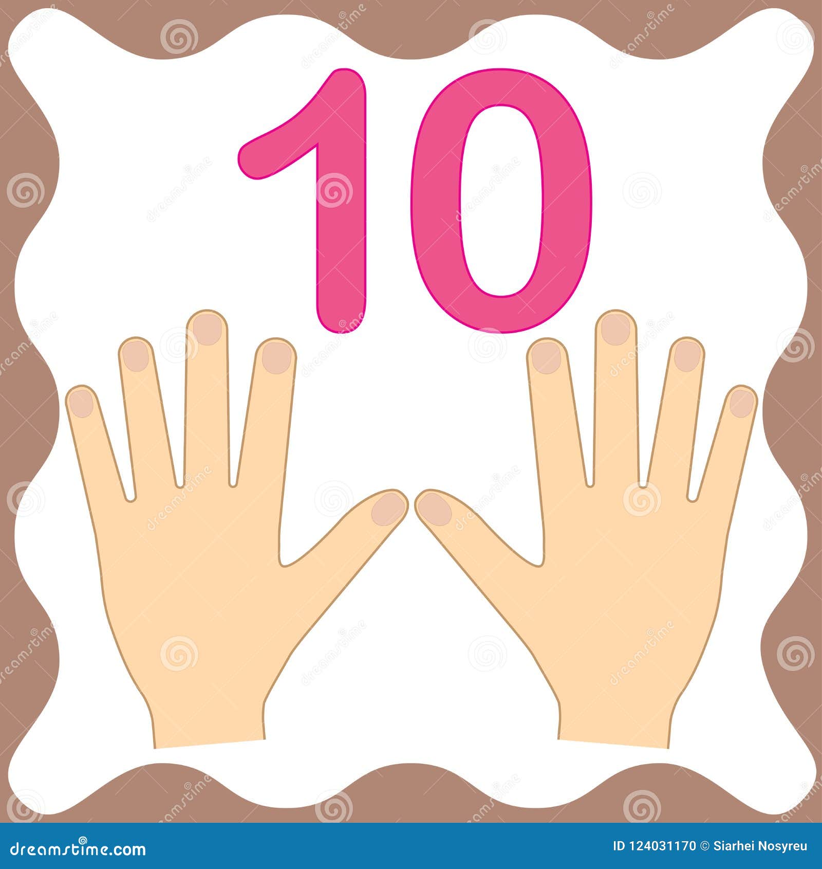 Number 10 Ten, Educational Card,learning Counting with Fingers Stock ... Number 10 Ten, Educational Card,learning Counting with Fingers Stock ...