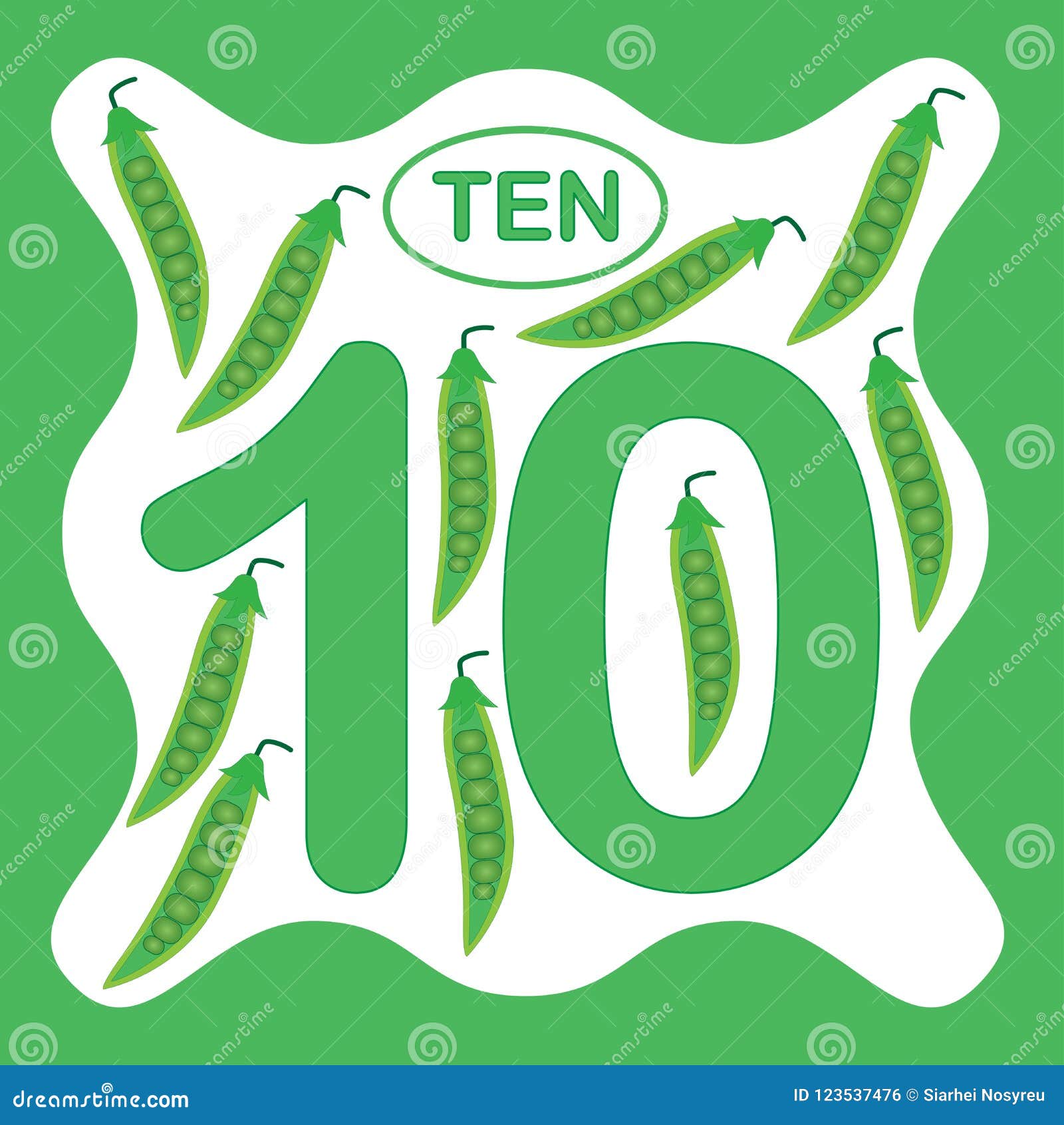 Number 10 Ten, Educational Card, Learning Counting Stock Vector ... Number 10 Ten, Educational Card, Learning Counting Stock Vector ...
