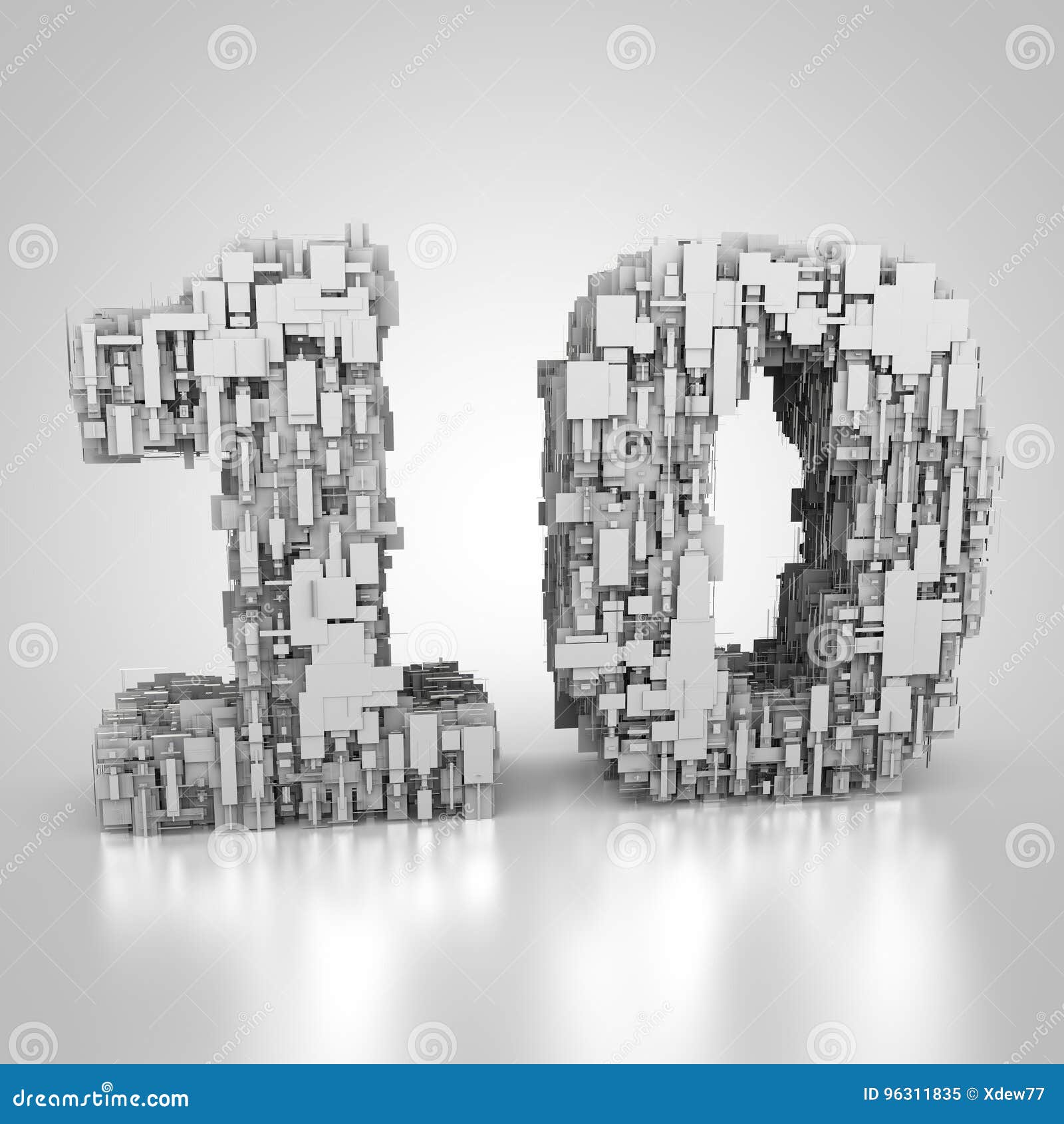 Number Ten Made Out of Technical Texture Stock Illustration ...