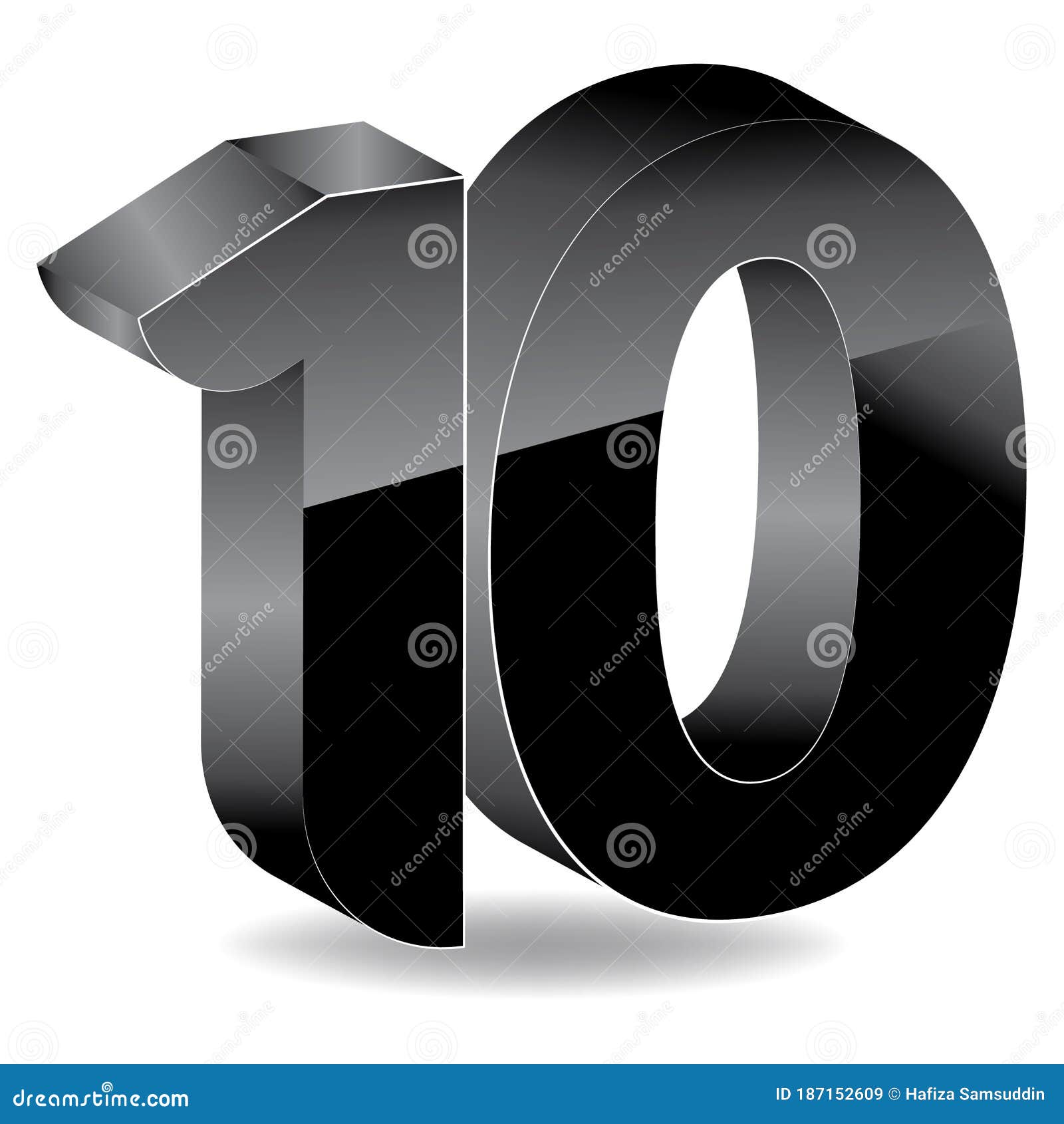 Number Ten. Vector Illustration Decorative Design Stock Vector ...