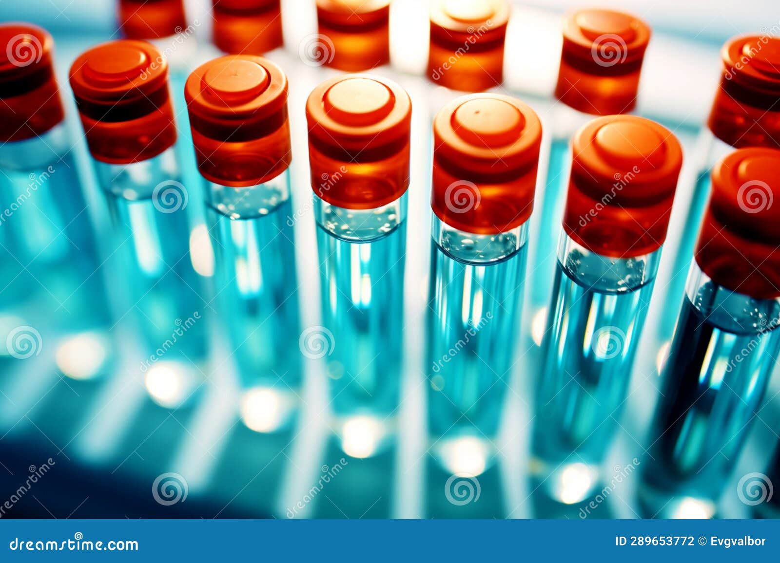 A Number of Test Tubes with Analyzes. Medical or Scientific Laboratory ...