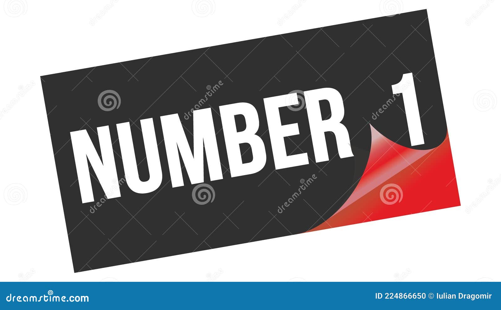 NUMBER 1 Text on Black Red Sticker Stamp Stock Illustration ...