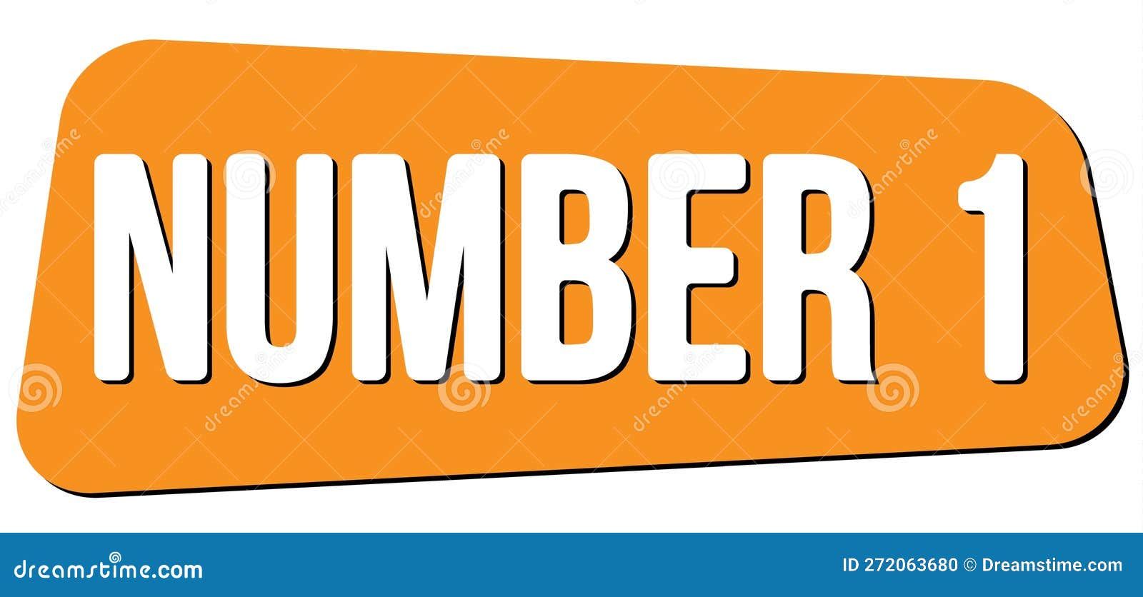 NUMBER 1 Text on Orange Trapeze Stamp Sign Stock Illustration ...