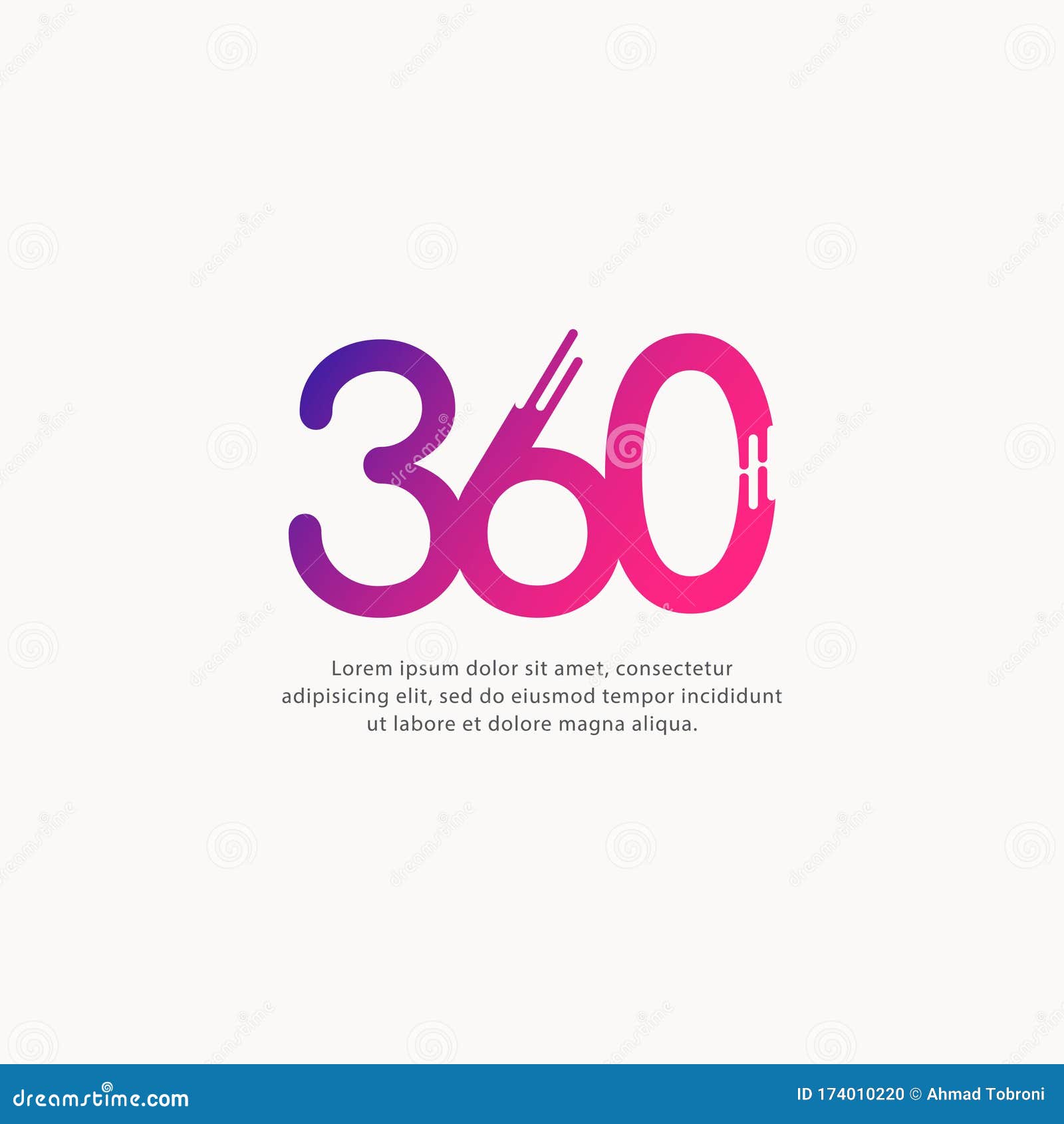 360 Number Text Vector Template Design Illustration Stock Vector ...