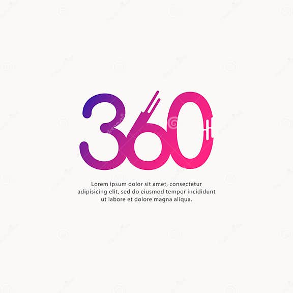 360 Number Text Vector Template Design Illustration Stock Vector ...