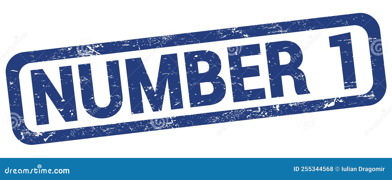 NUMBER 1 Text Written on Blue Rectangle Stamp Stock Illustration ...