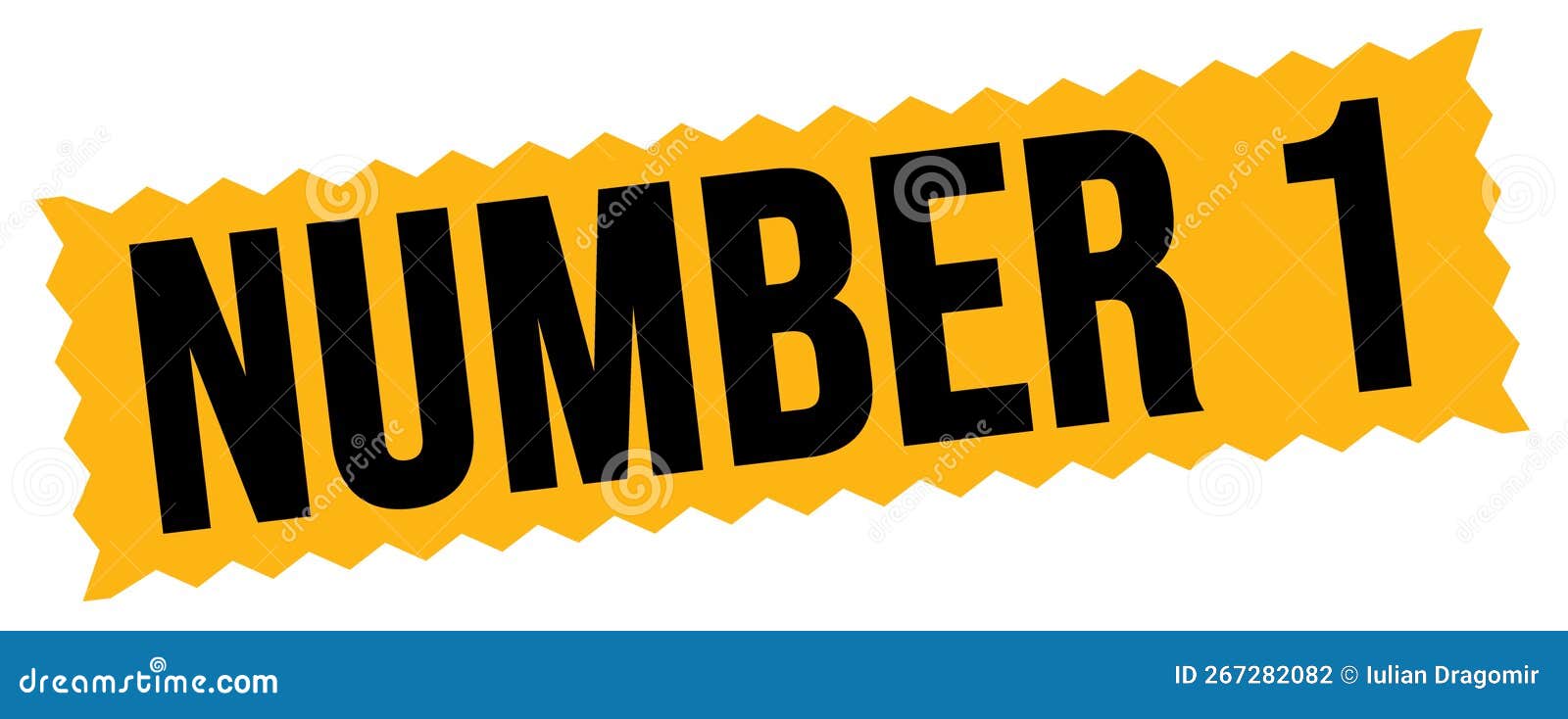 NUMBER 1 Text Written on Orange-black Zig-zag Stamp Stock Illustration ...