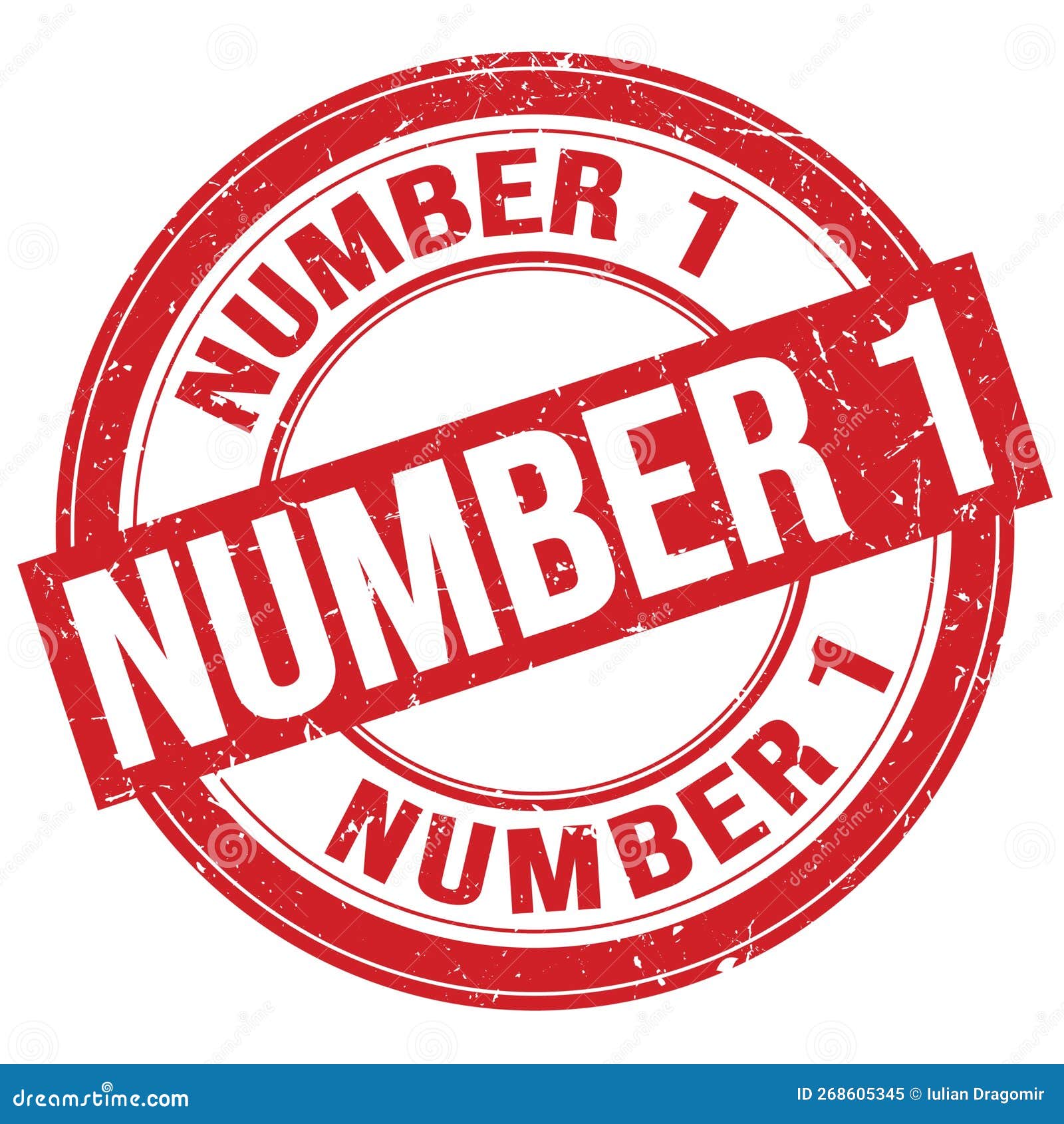 NUMBER 1 Text Written on Red Round Stamp Sign Stock Illustration ...