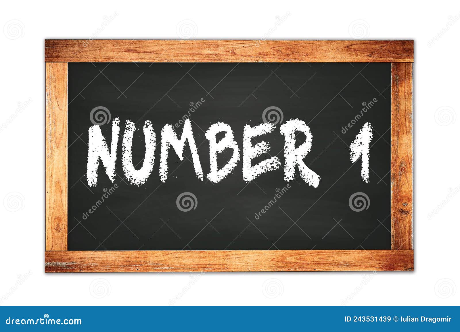NUMBER 1 Text Written on Wooden Frame School Blackboard Stock ...