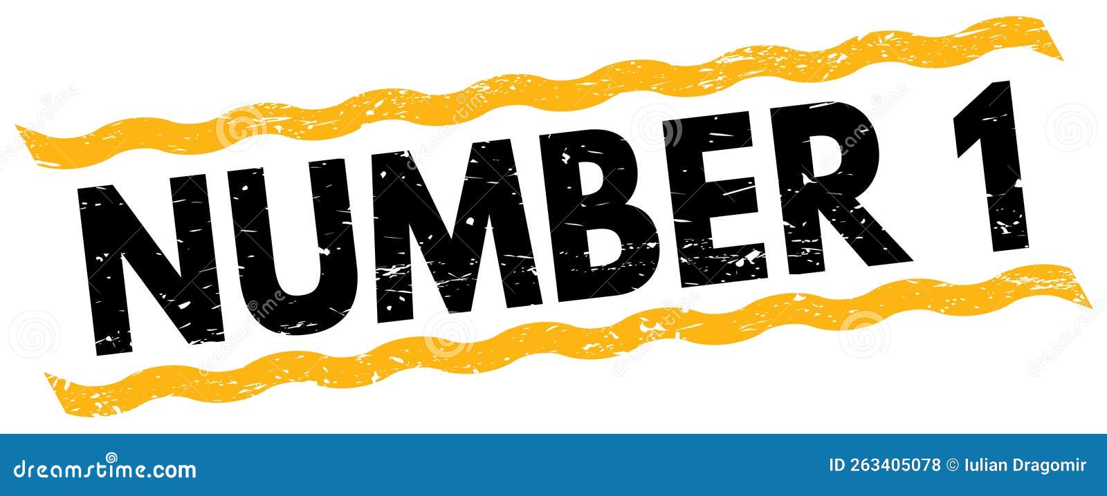 NUMBER 1 Text on Yellow-black Lines Stamp Sign Stock Illustration ...