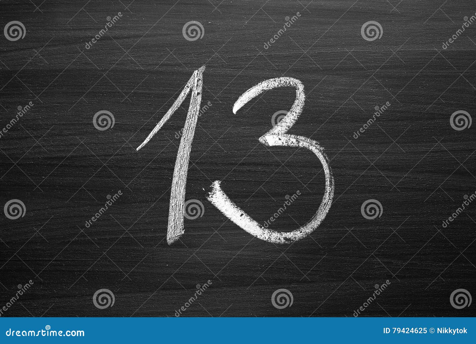 Number Thirteen Enumeration Written with a Chalk Stock Image - Image of ...