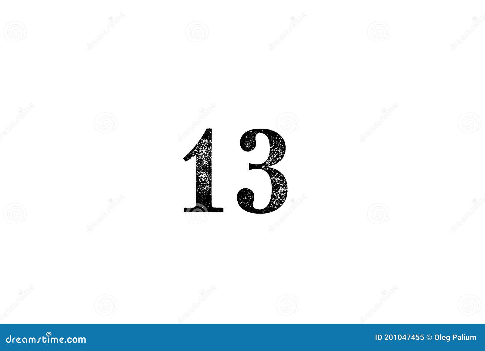 Number Thirteen Isolated on White Background Stock Illustration ...