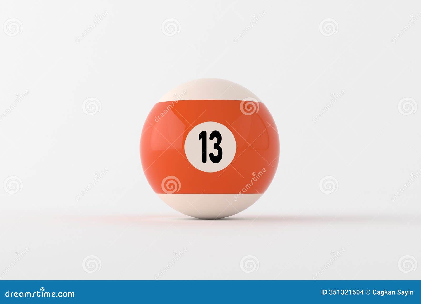 Number 13 Thirteen Red Sign 3D Rendering Isolated On White Background ...