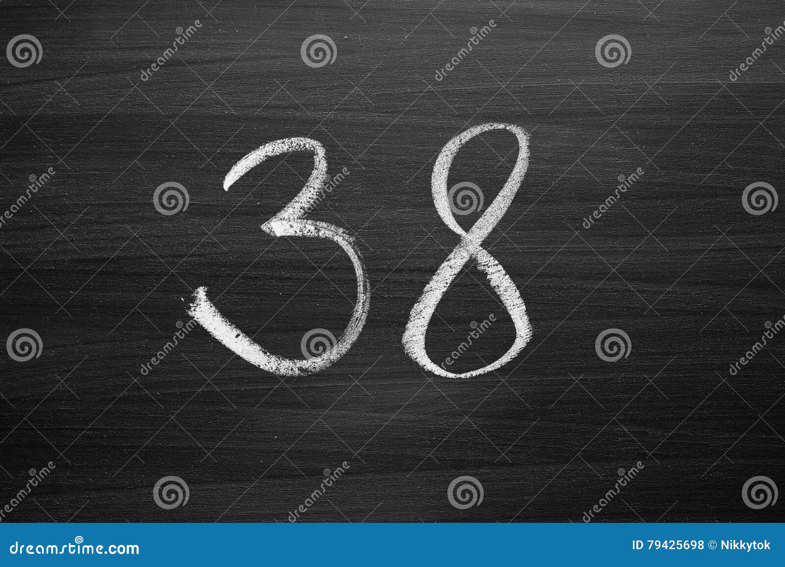 Number Thirty Eight Enumeration Written with a Chalk Stock Photo ...