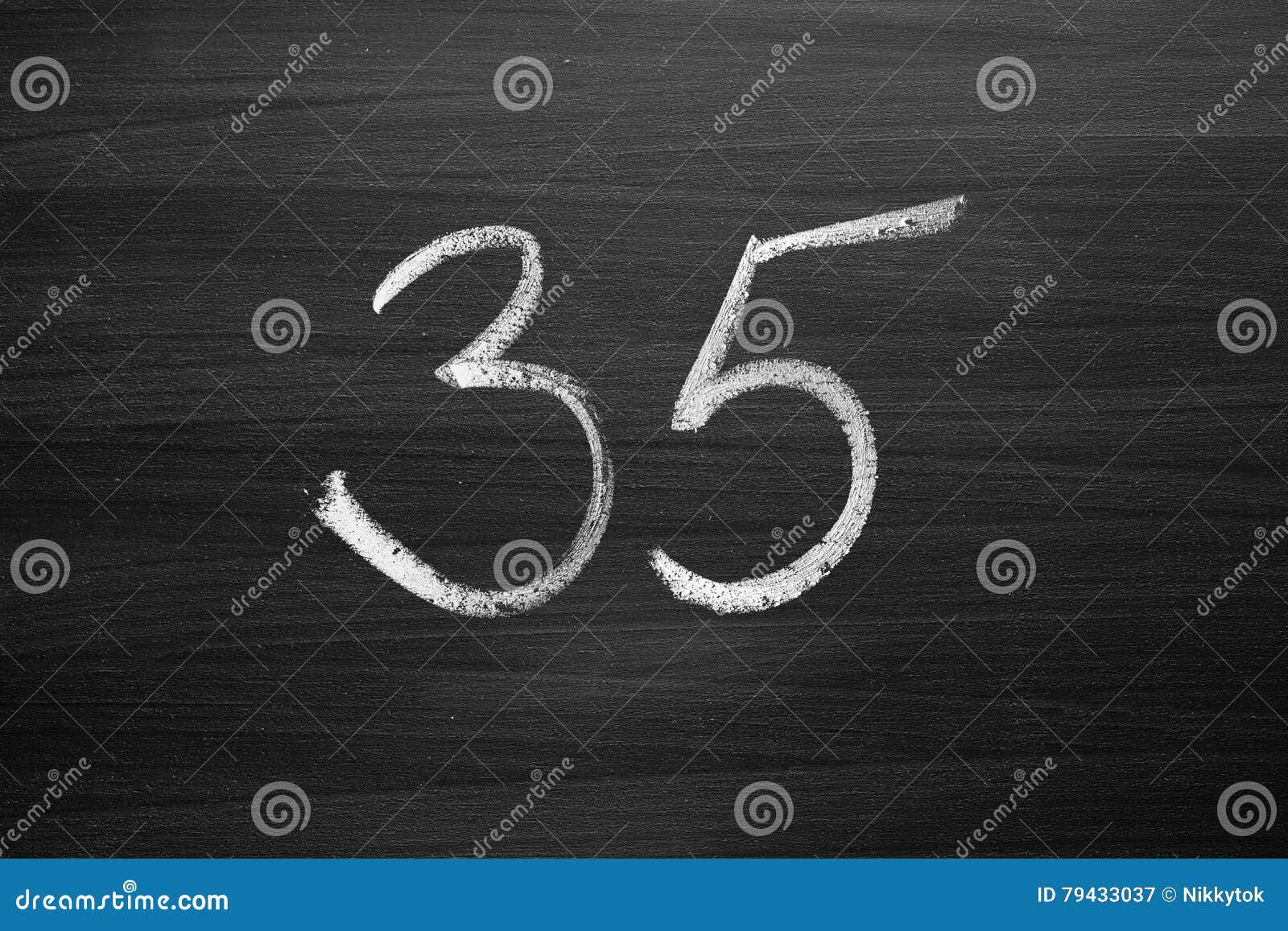 Number Thirty Five Enumeration Written with a Chalk Stock Image - Image ...