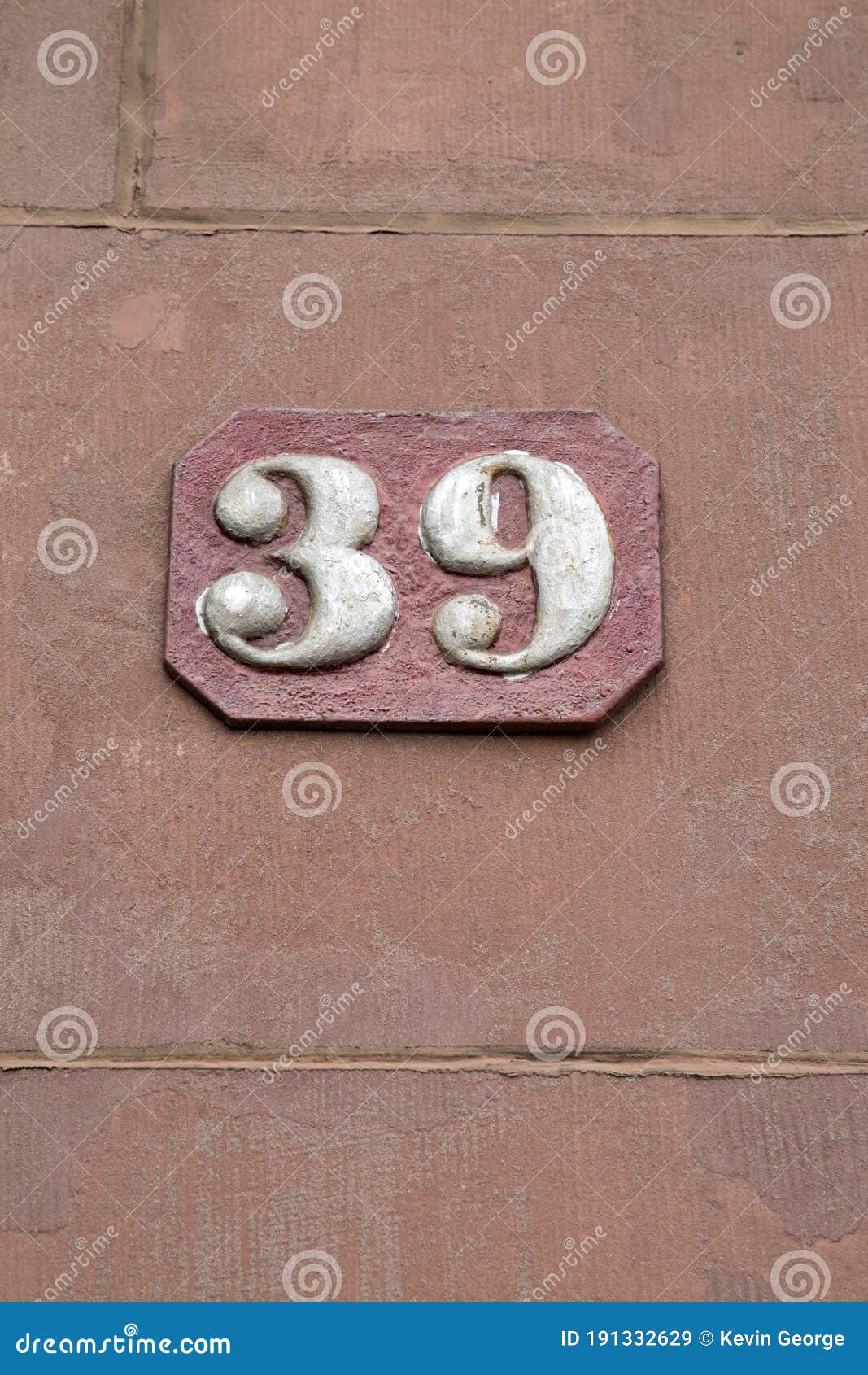 Number Thirty-nine on Building Stock Image - Image of didget, number ...