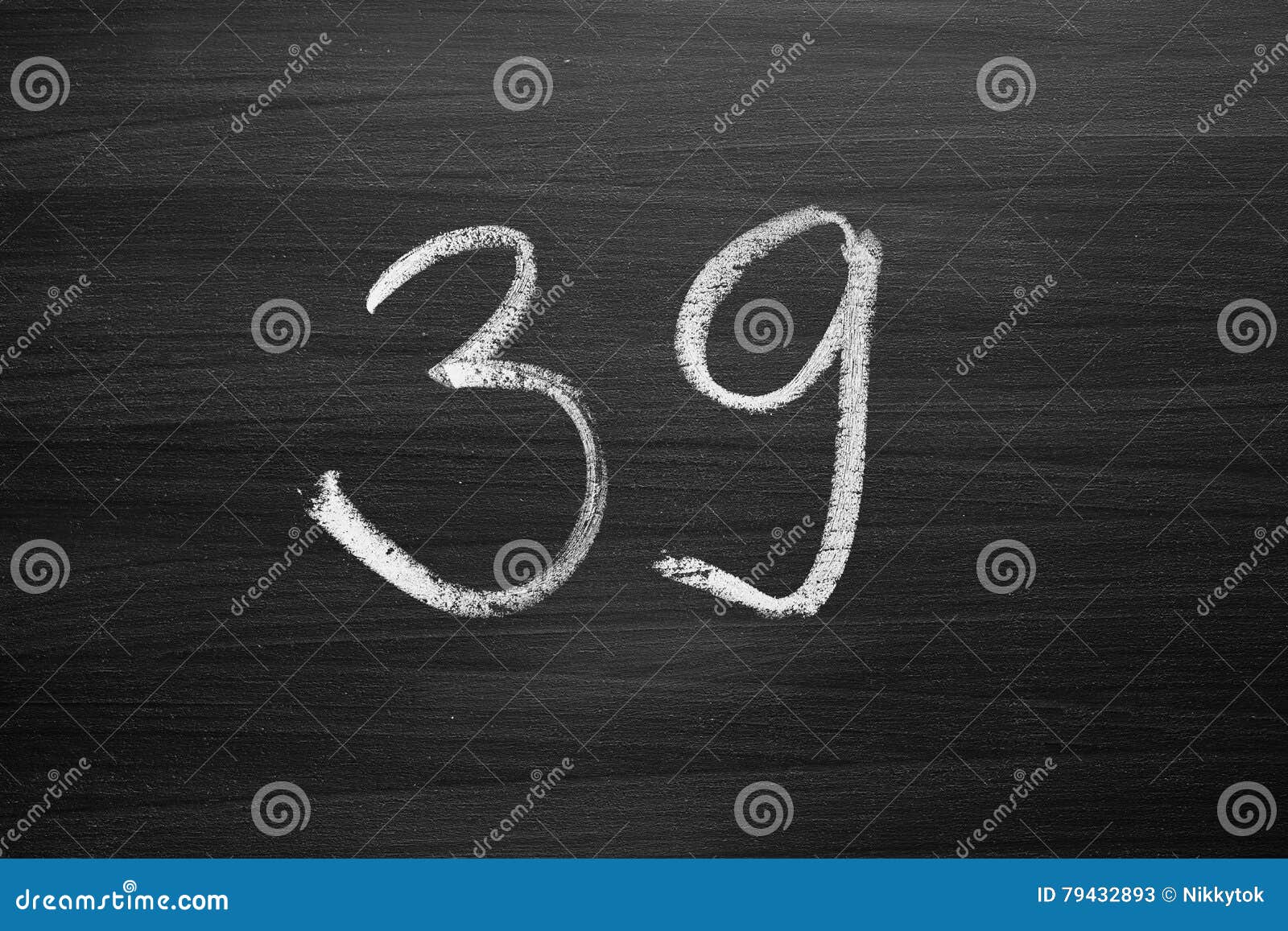 Number Thirty Nine Enumeration Written with a Chalk Stock Image - Image ...