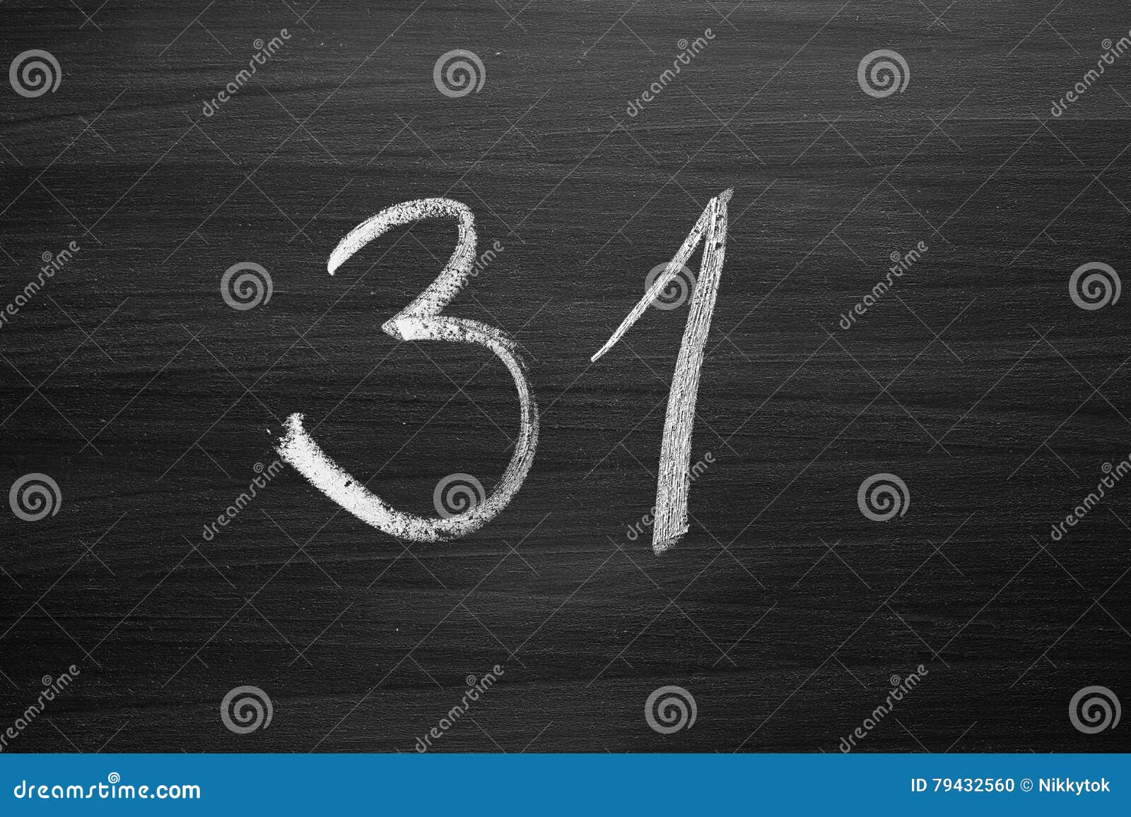 Number Thirty One Enumeration Written with a Chalk Stock Photo - Image ...