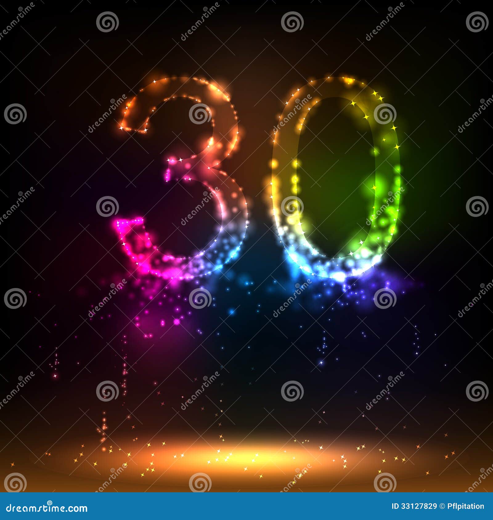 Number thirty stock vector. Illustration of design, firework - 33127829