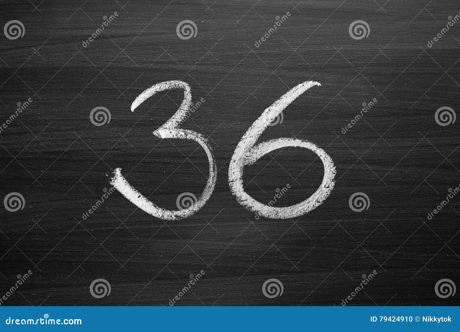 Number Thirty Six Enumeration Written with a Chalk Stock Photo - Image ...