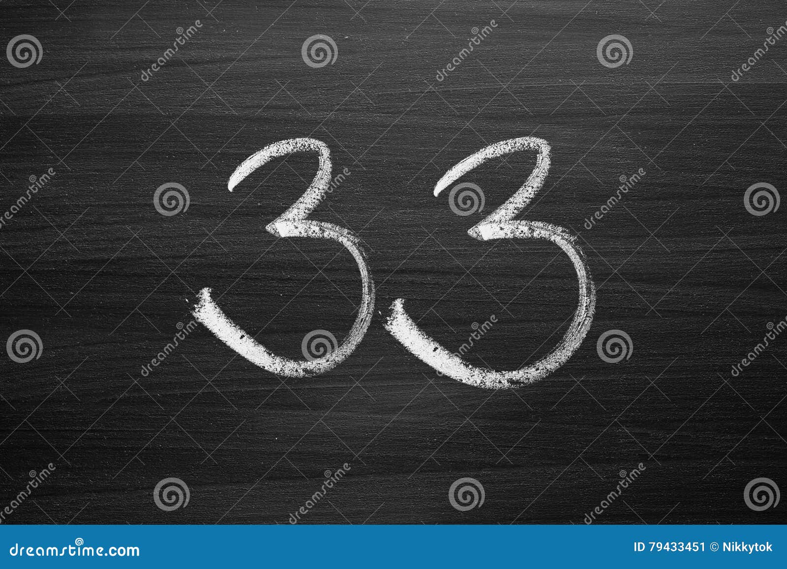 Number Thirty Three Enumeration Written with a Chalk Stock Image ...