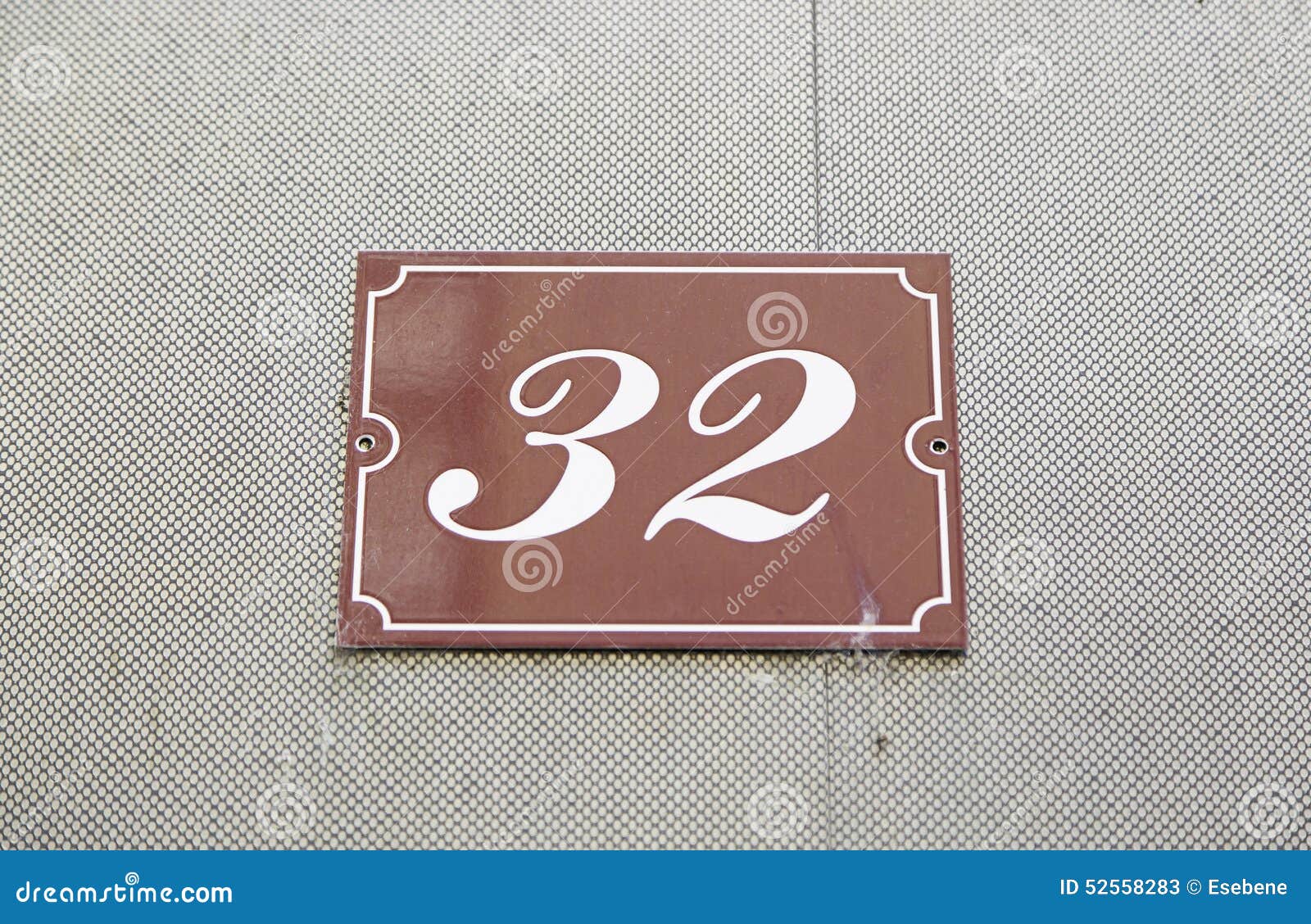 Number Thirty-two on the Wall of a House Stock Image - Image of matter ...