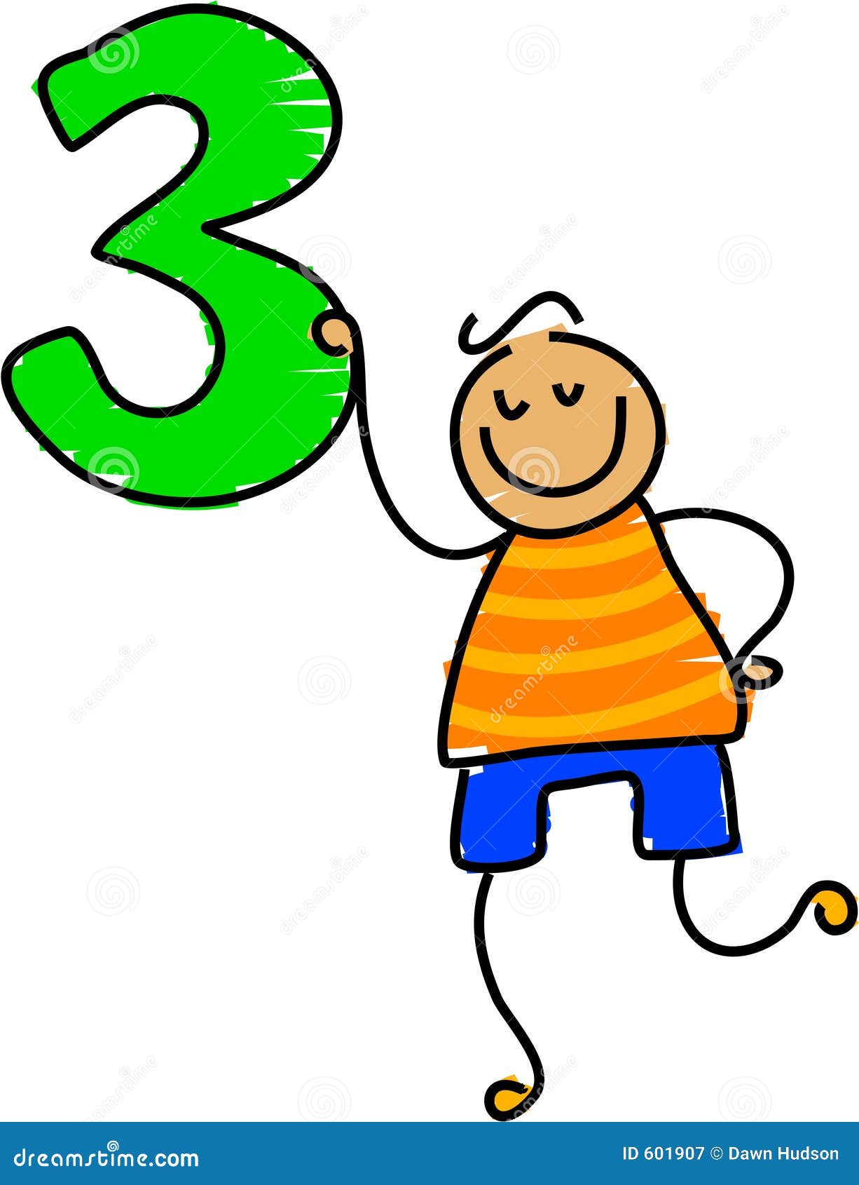 Number three stock illustration. Illustration of drawing - 601907