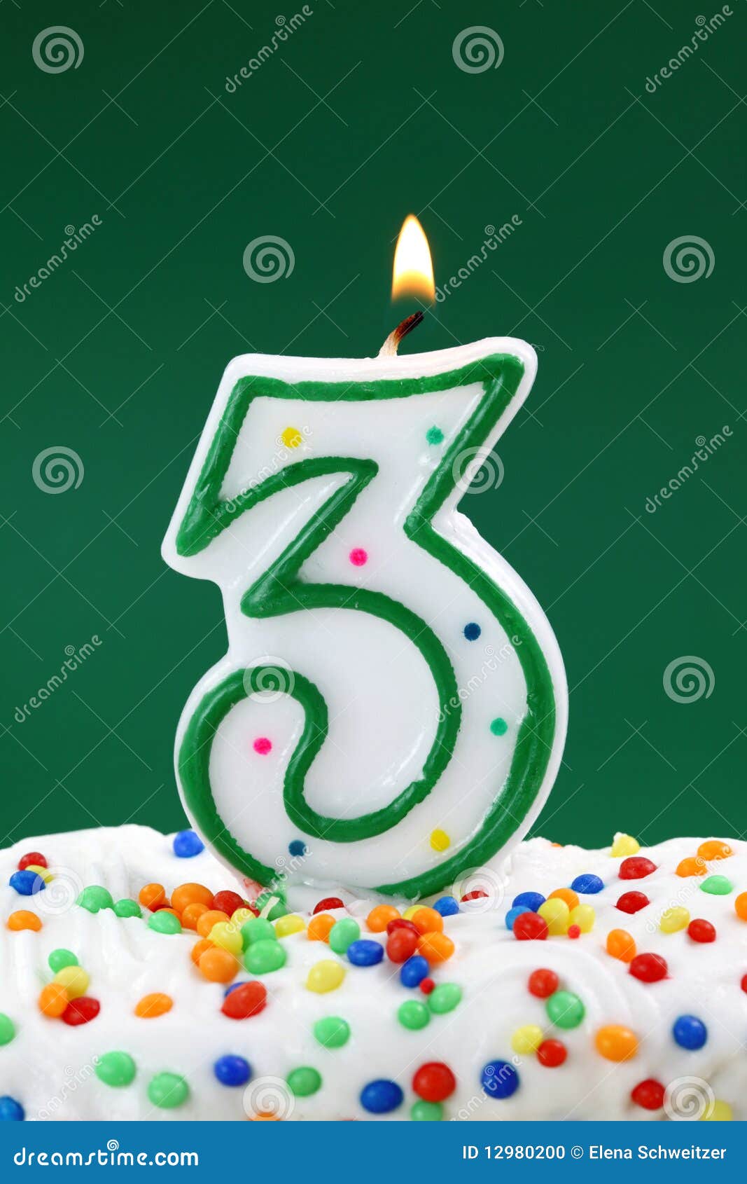 Number Three Made From Color Rainbow Paper Clips On White Royalty-Free ...