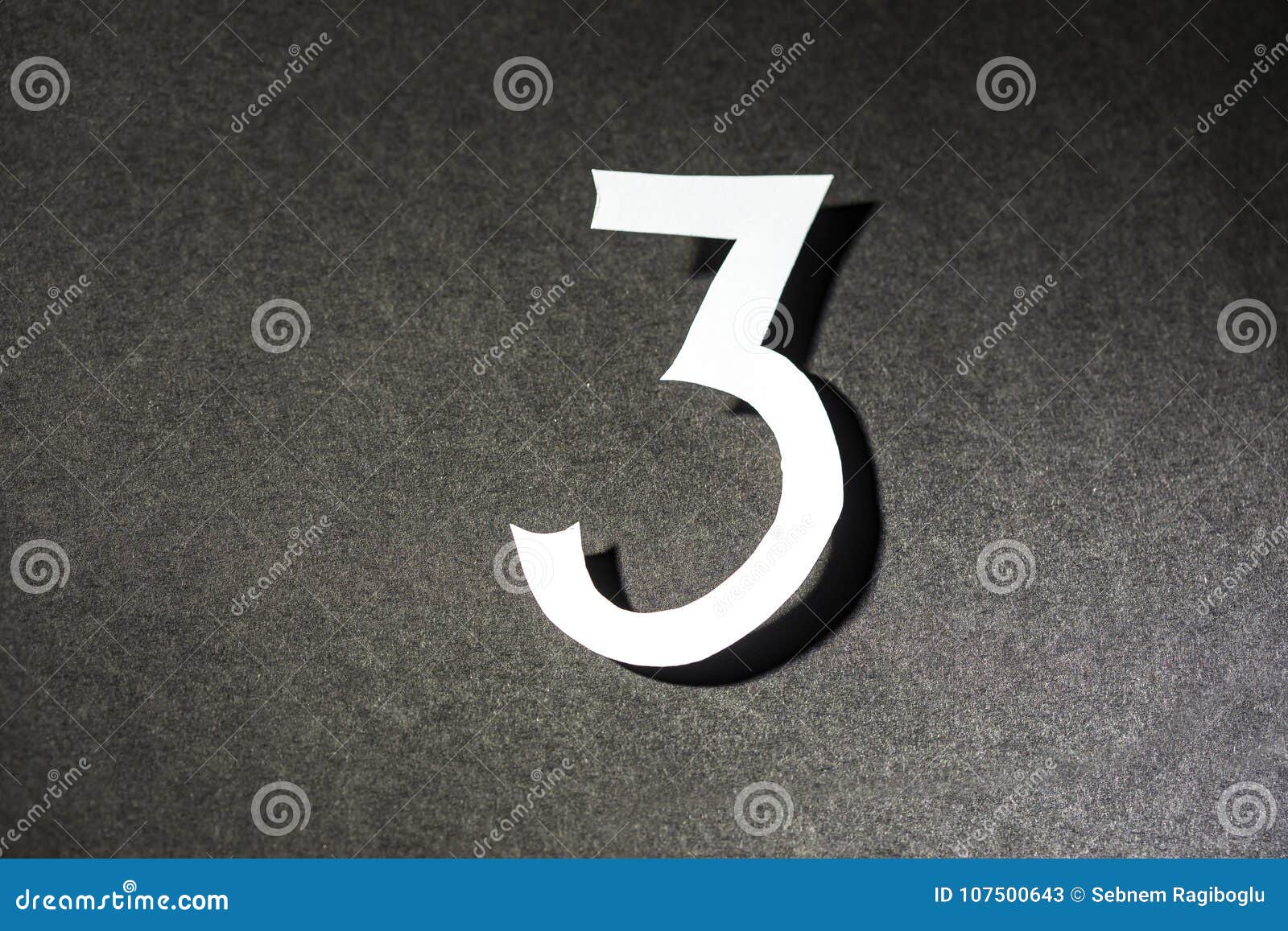 Number Three on the Black Background Stock Image - Image of school ...