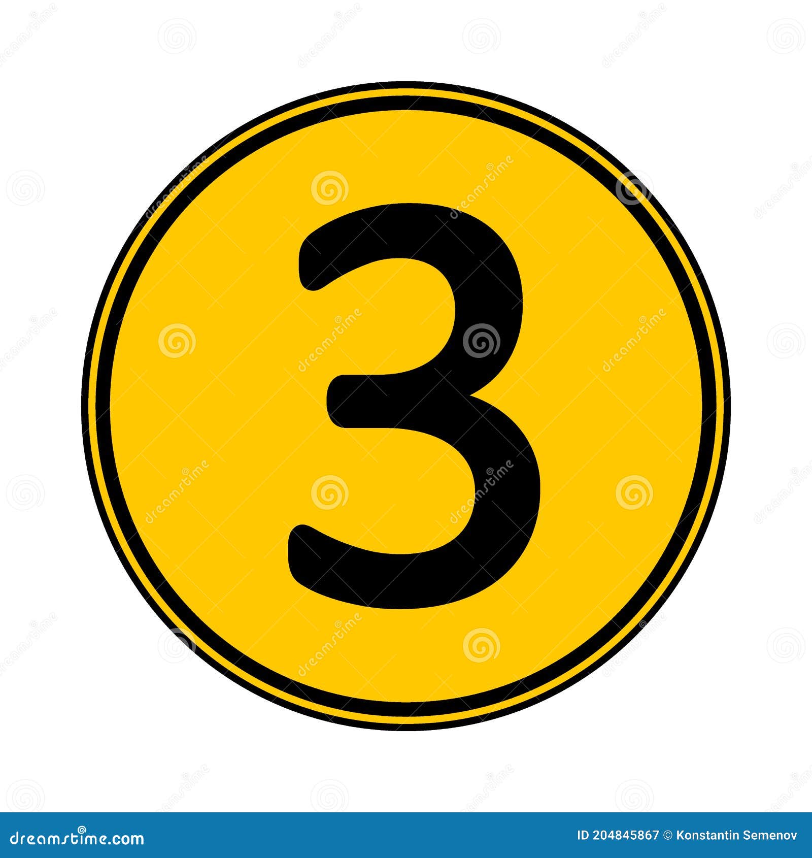 Number three button stock illustration. Illustration of calculation ...