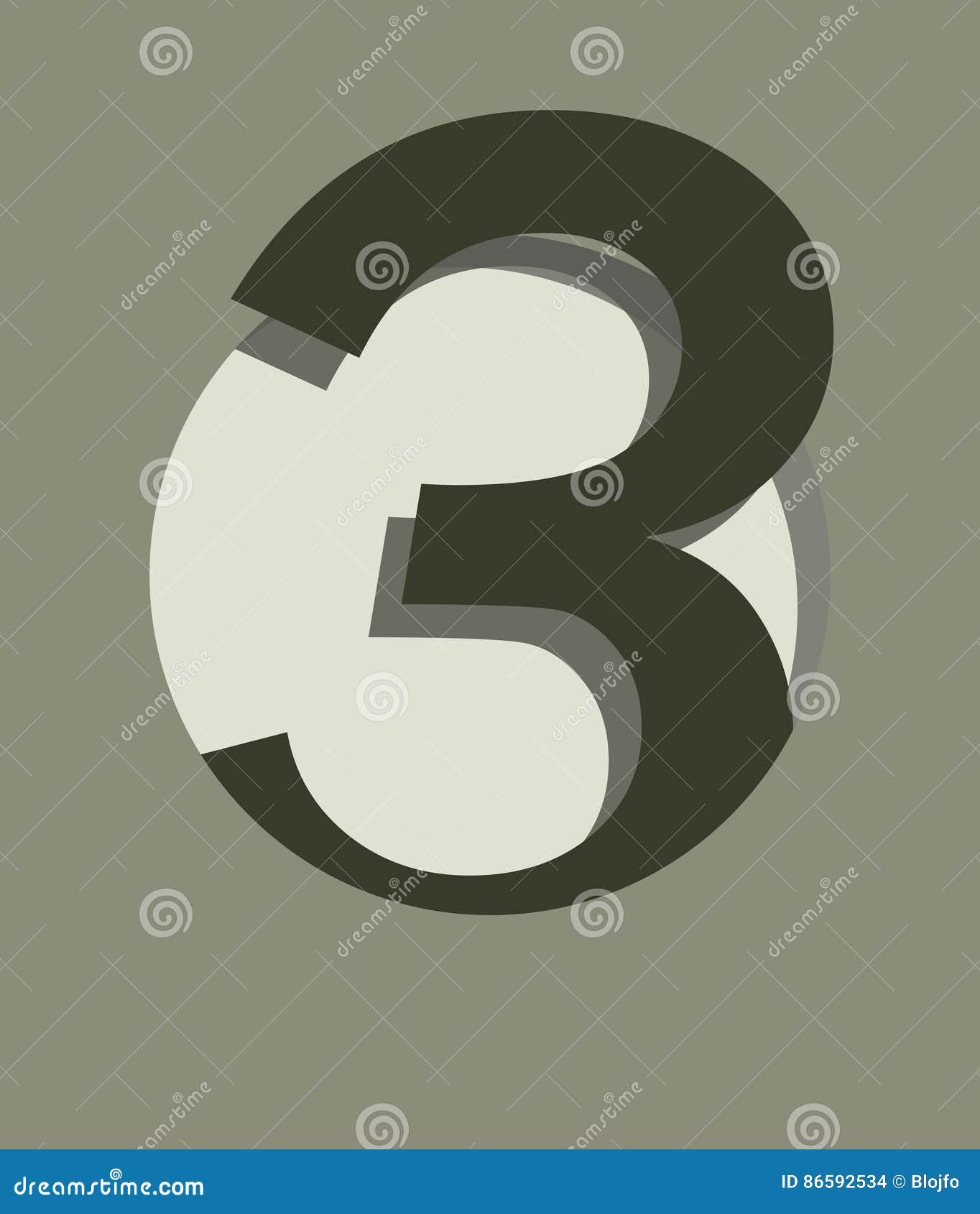 Number three stock vector. Illustration of three, logo - 86592534