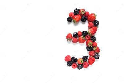 Number three with fruits stock image. Image of strawberry - 27290749