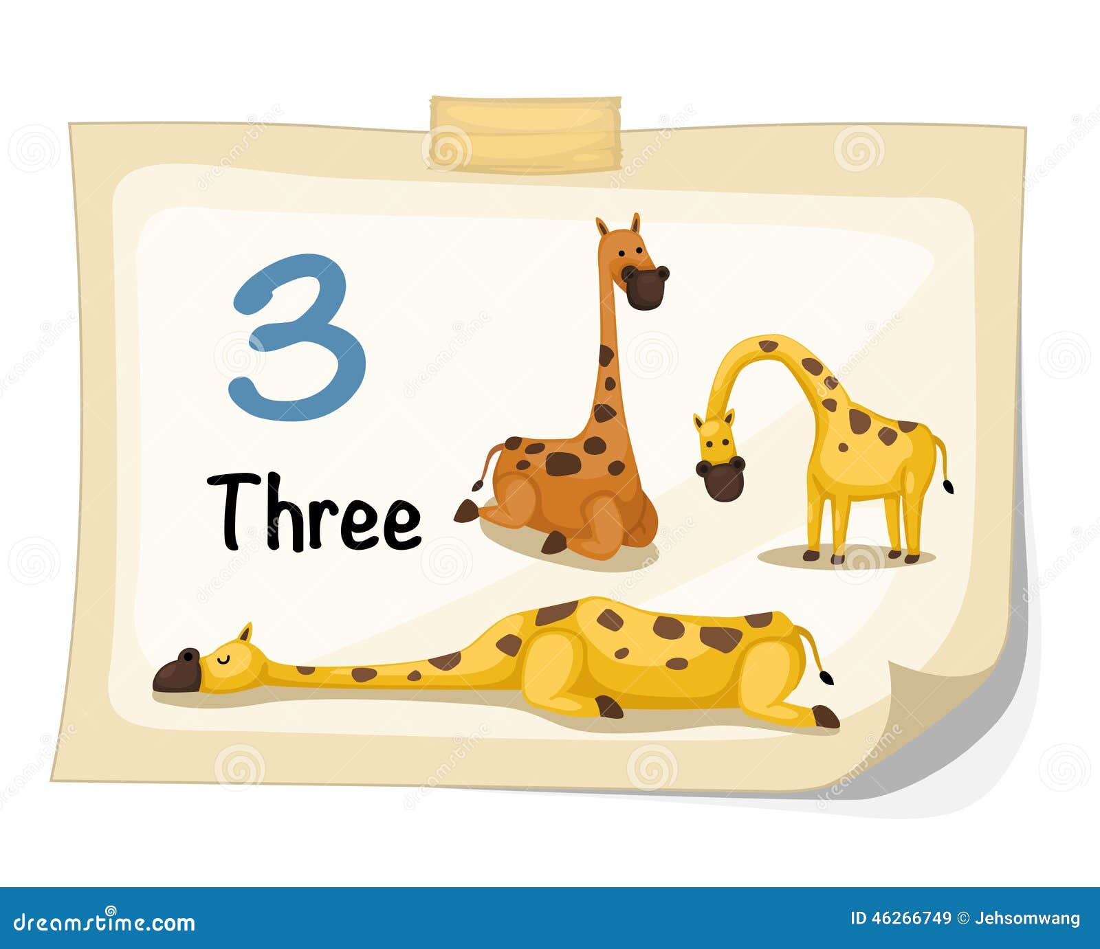 Number three giraffe stock vector. Illustration of type - 46266749