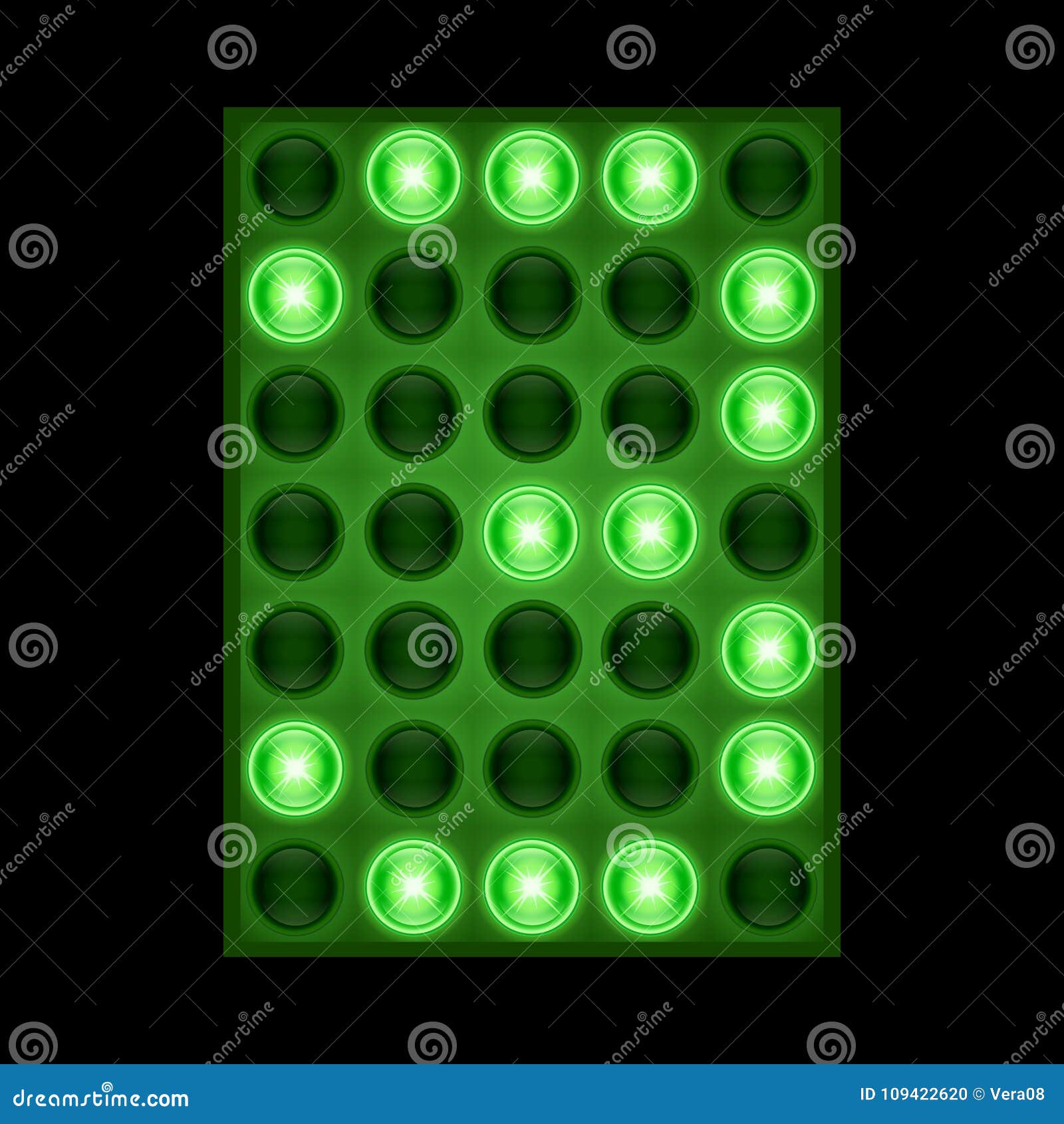 Number Three 3 on Green LED Display. Stock Vector - Illustration of ...